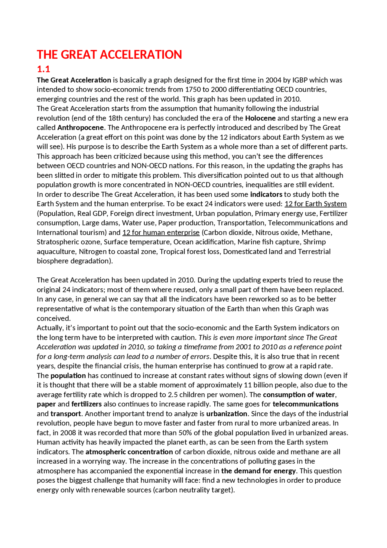 Population Environment And Sustainability Reading Summary Docsity