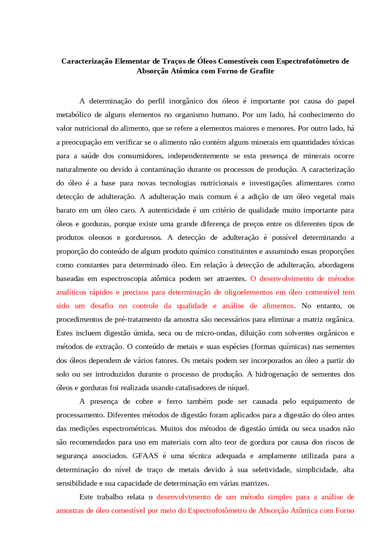 Método Experimental Com Gfass Transcrições Química Analítica Docsity