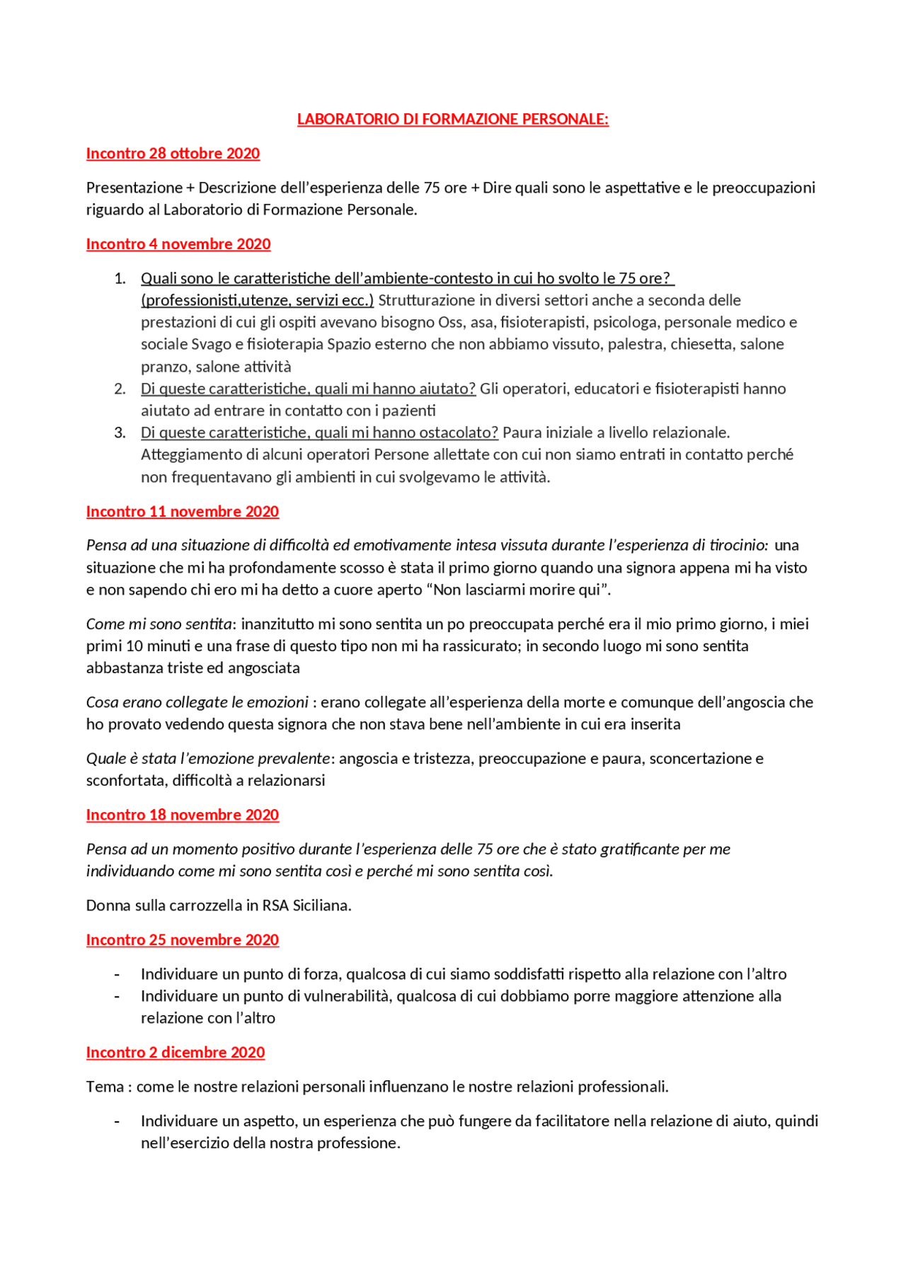 Appunti Laboratorio Formazione Personale Docsity