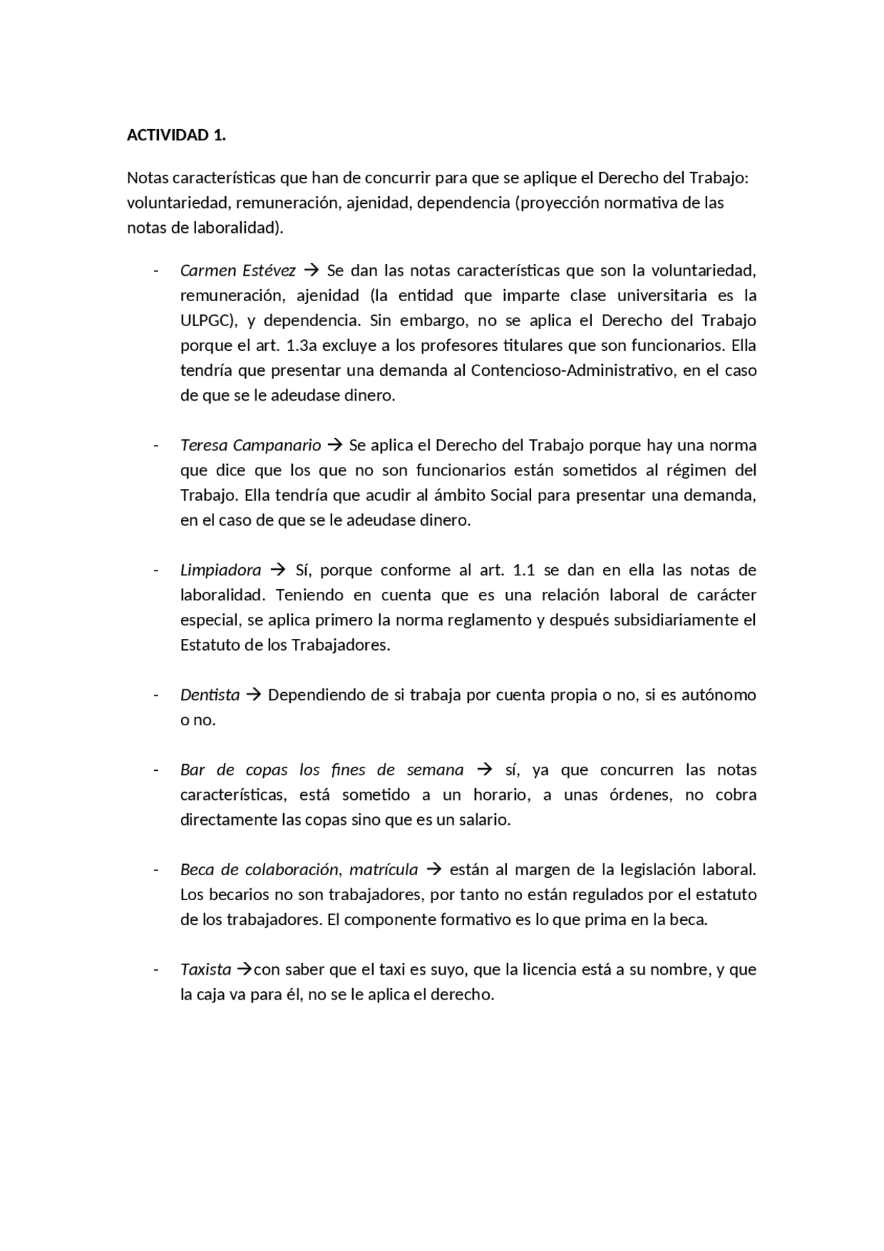 Casos Prácticos De Derecho Laboral Docsity