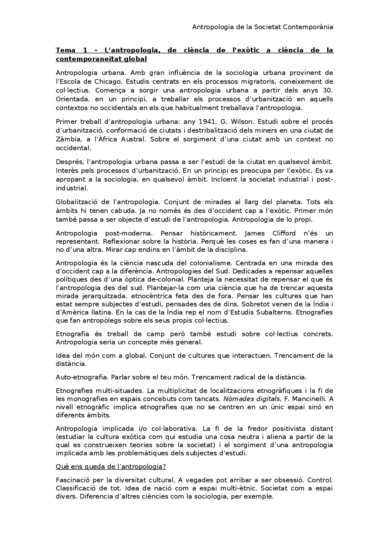 Apunts Antropologia Tema 1 Docsity