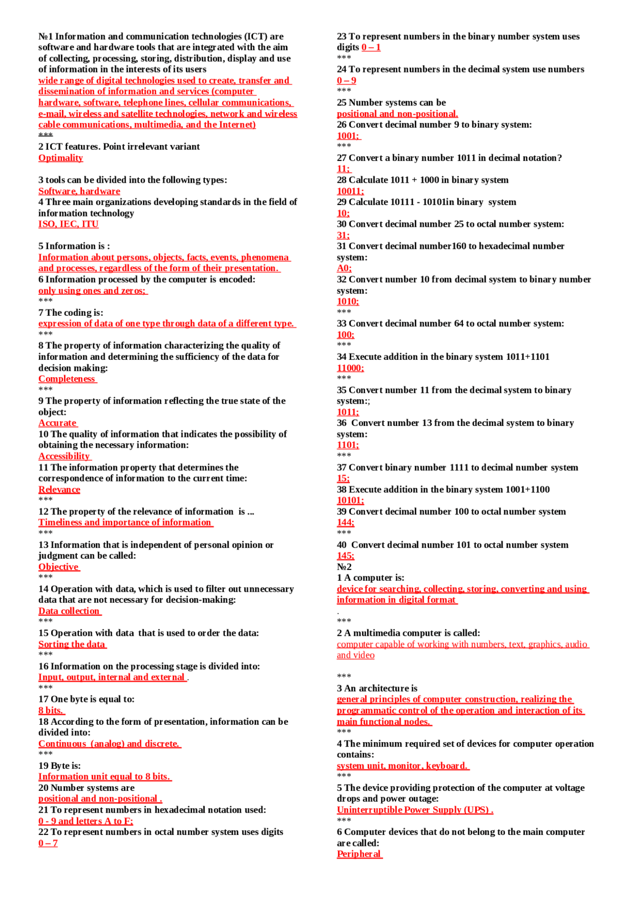 IT techology answers exams - Docsity