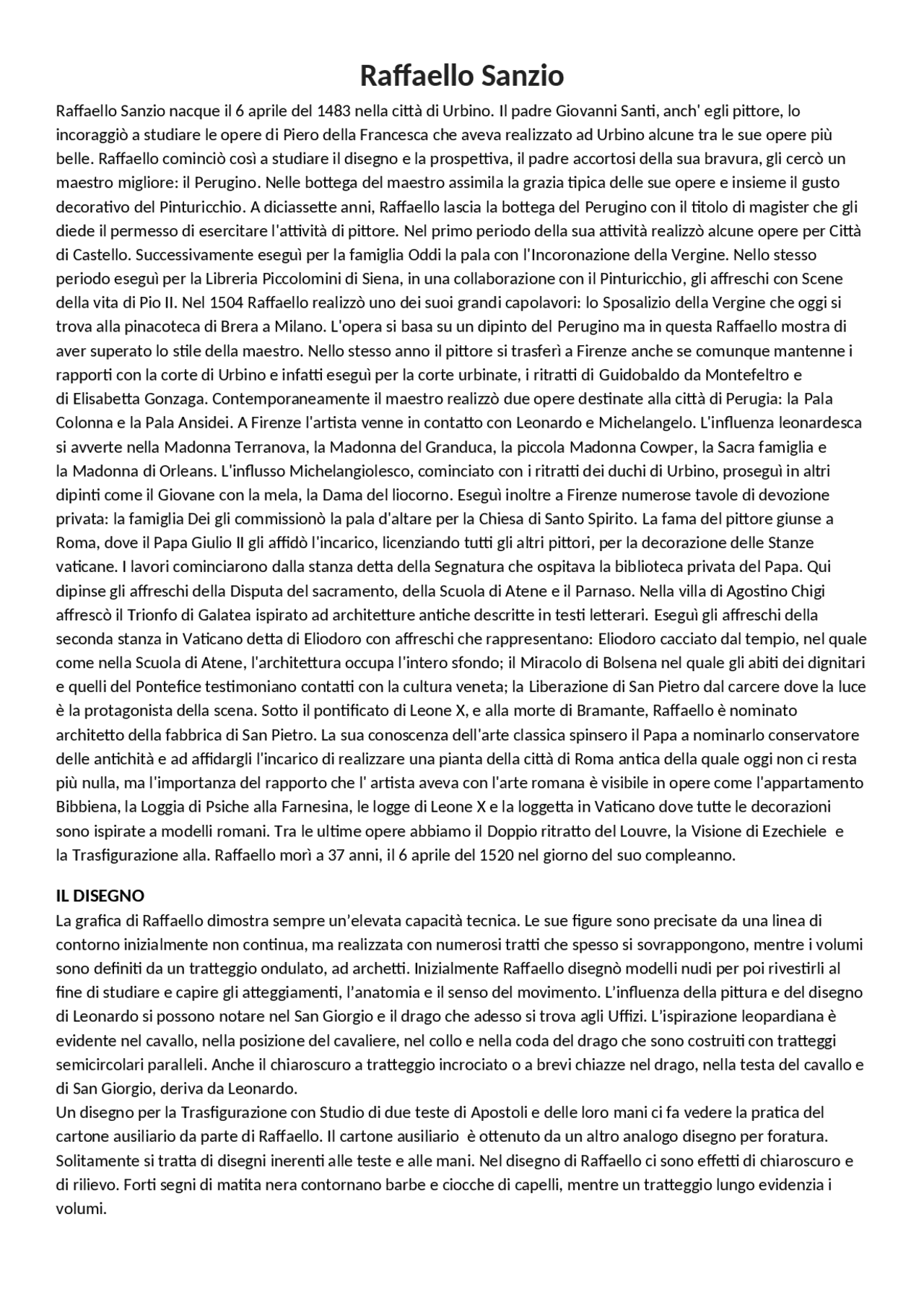 Riassunto Raffaello Capitolo Storia Dellarte Docsity