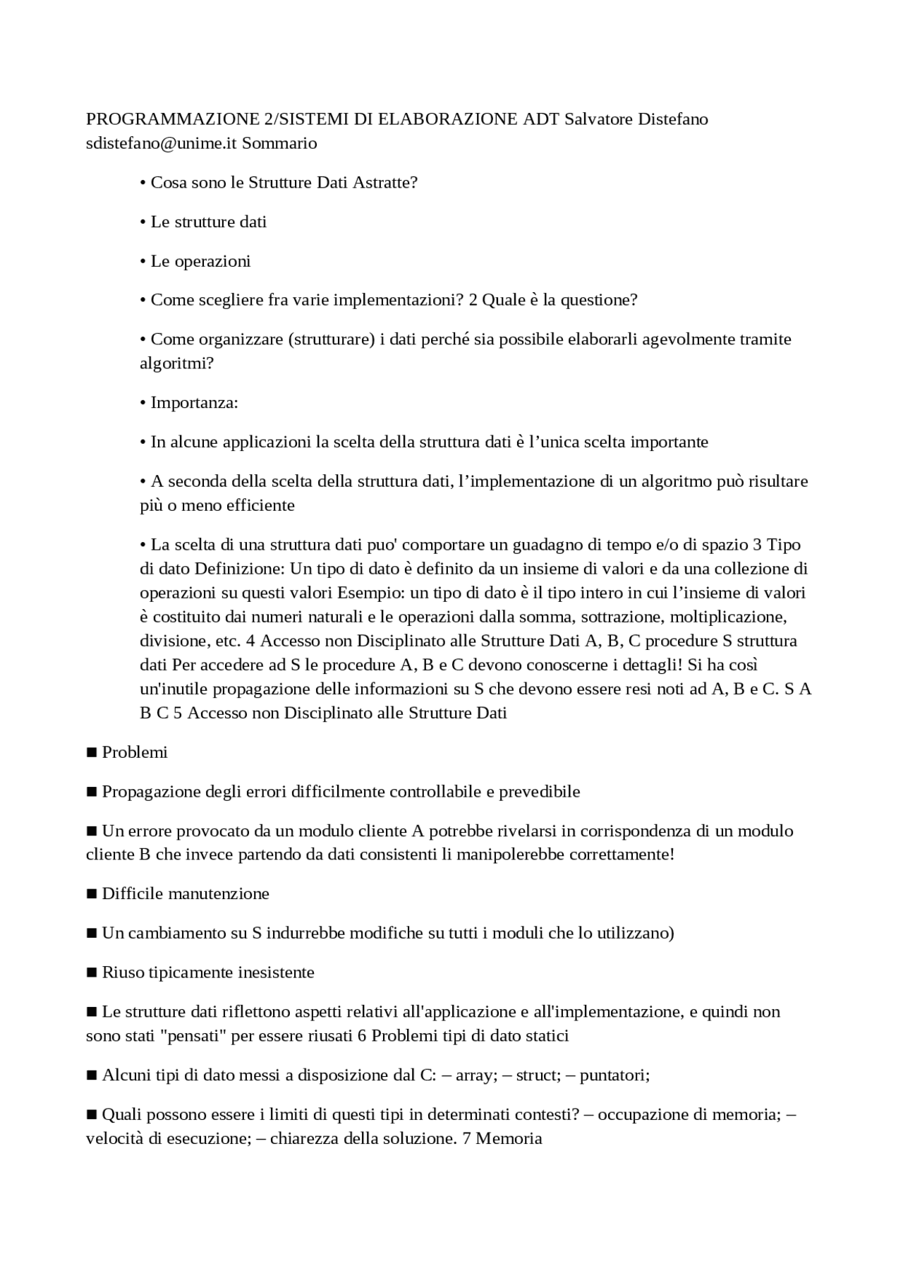 Programmazione orientata a oggetti. Java. Università degli studi di ...