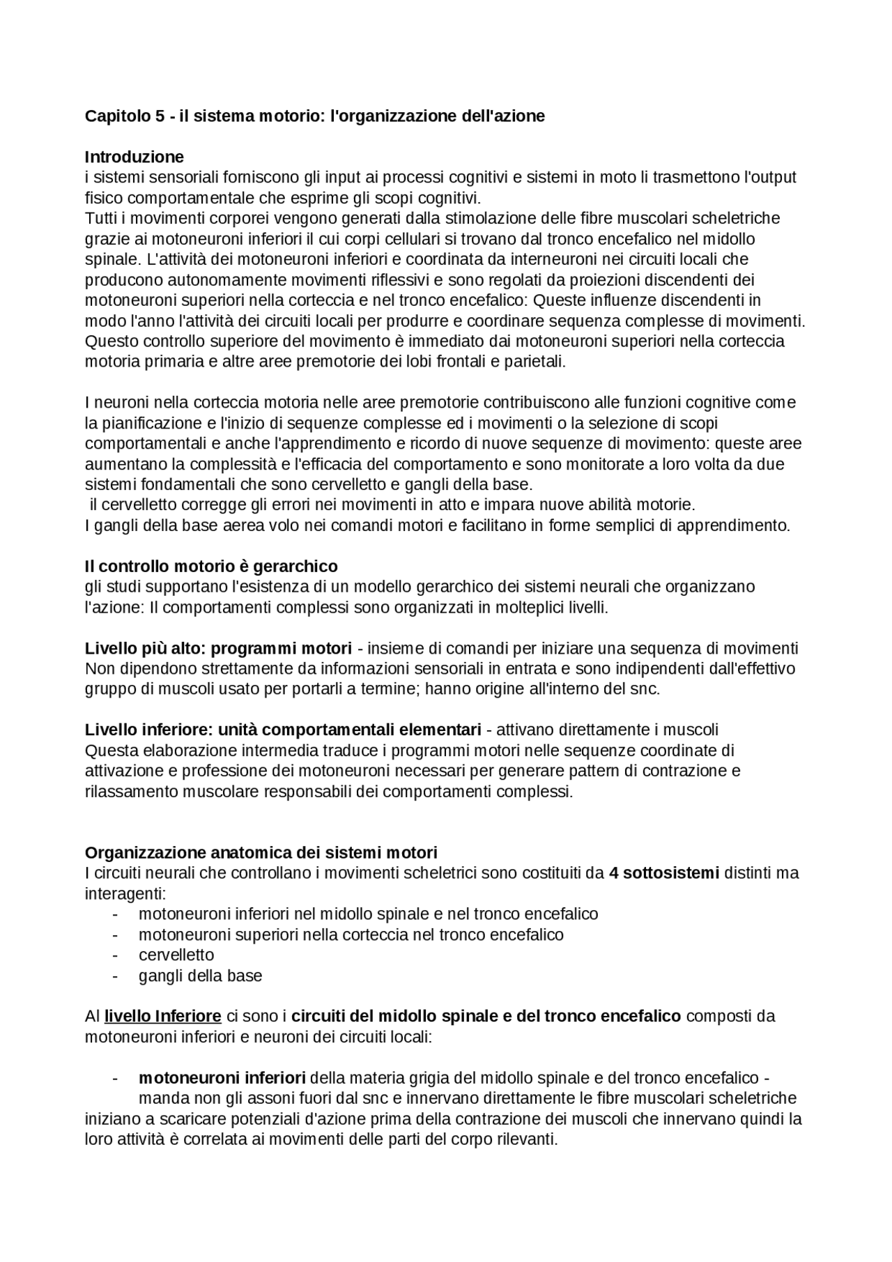 Neuroscienze Capitolo 5 Docsity