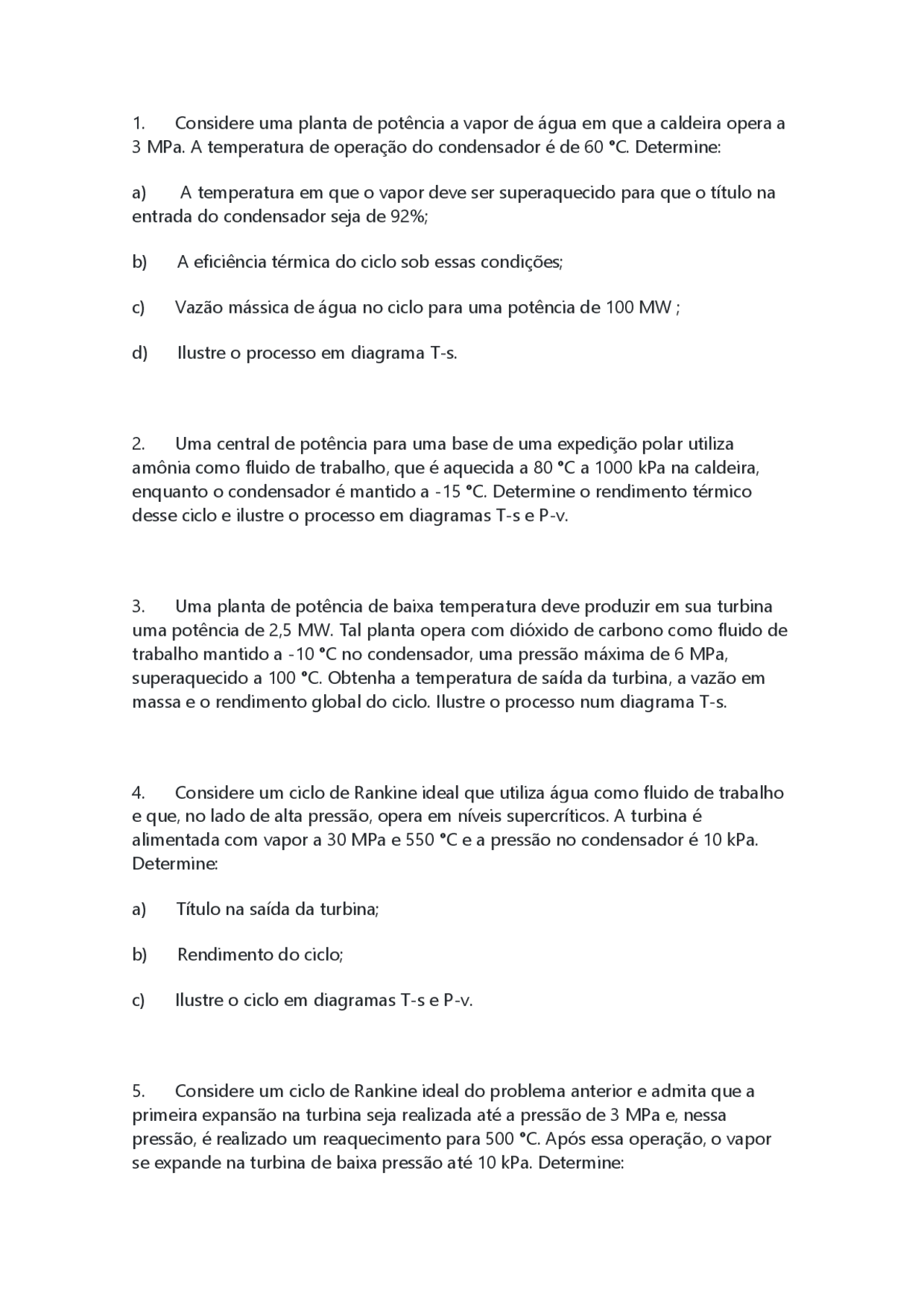 Exercícios De Termodinâmica A Docsity