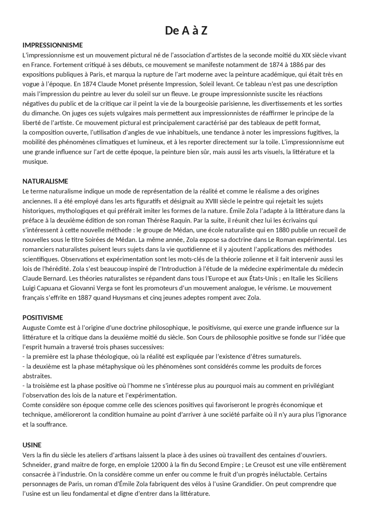 Riassunto Zola Letteratura Francese Libro Docsity