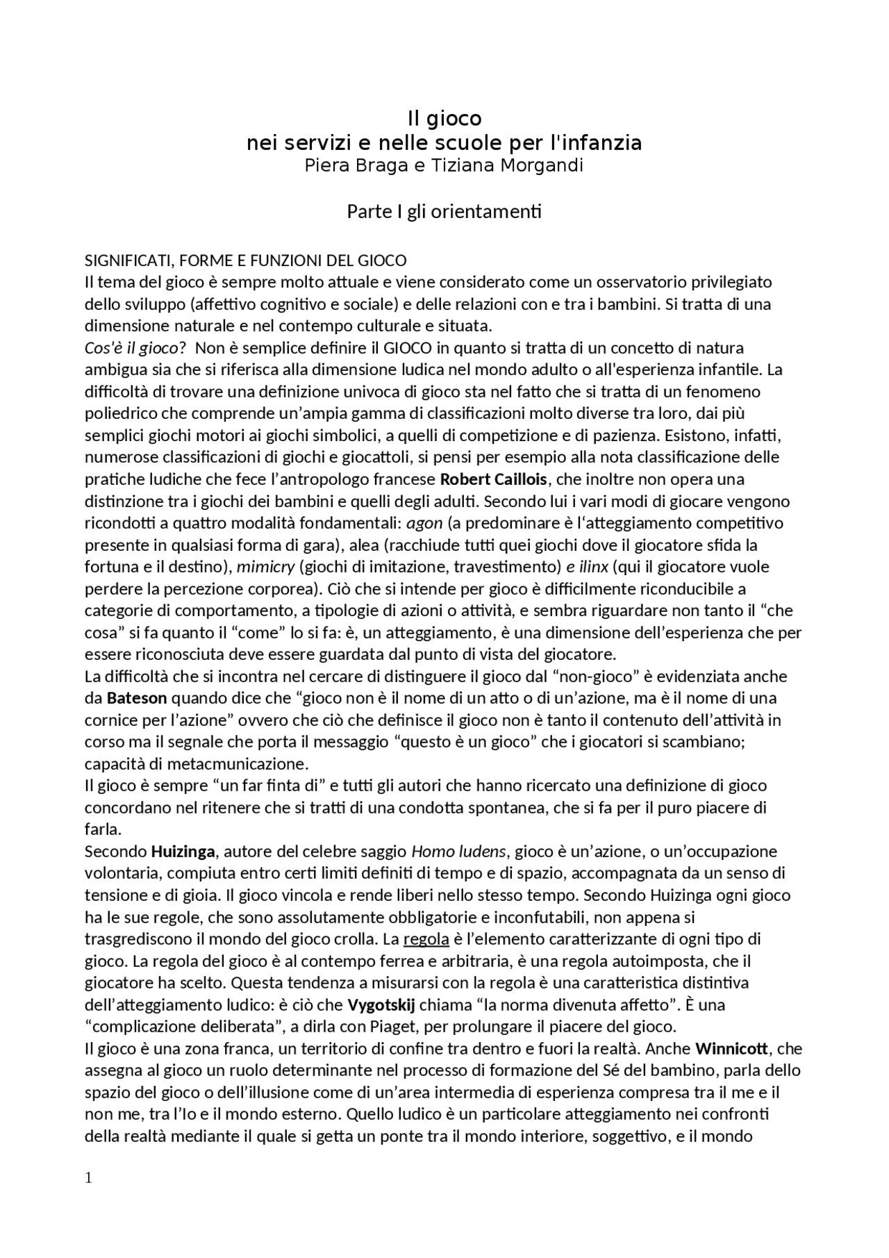 Il Gioco Nei Servizi E Nelle Scuole Per Linfanzia Docsity