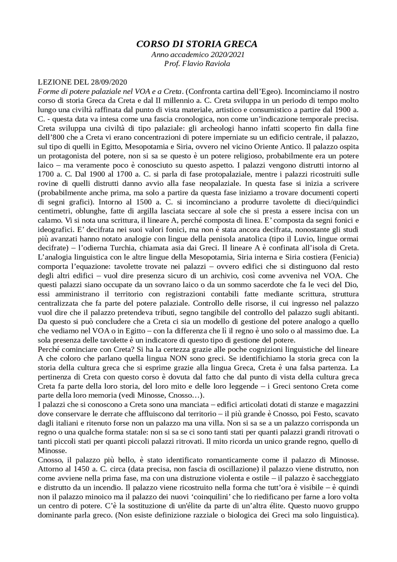 Appunti Corso Storia Greca Padova Docsity