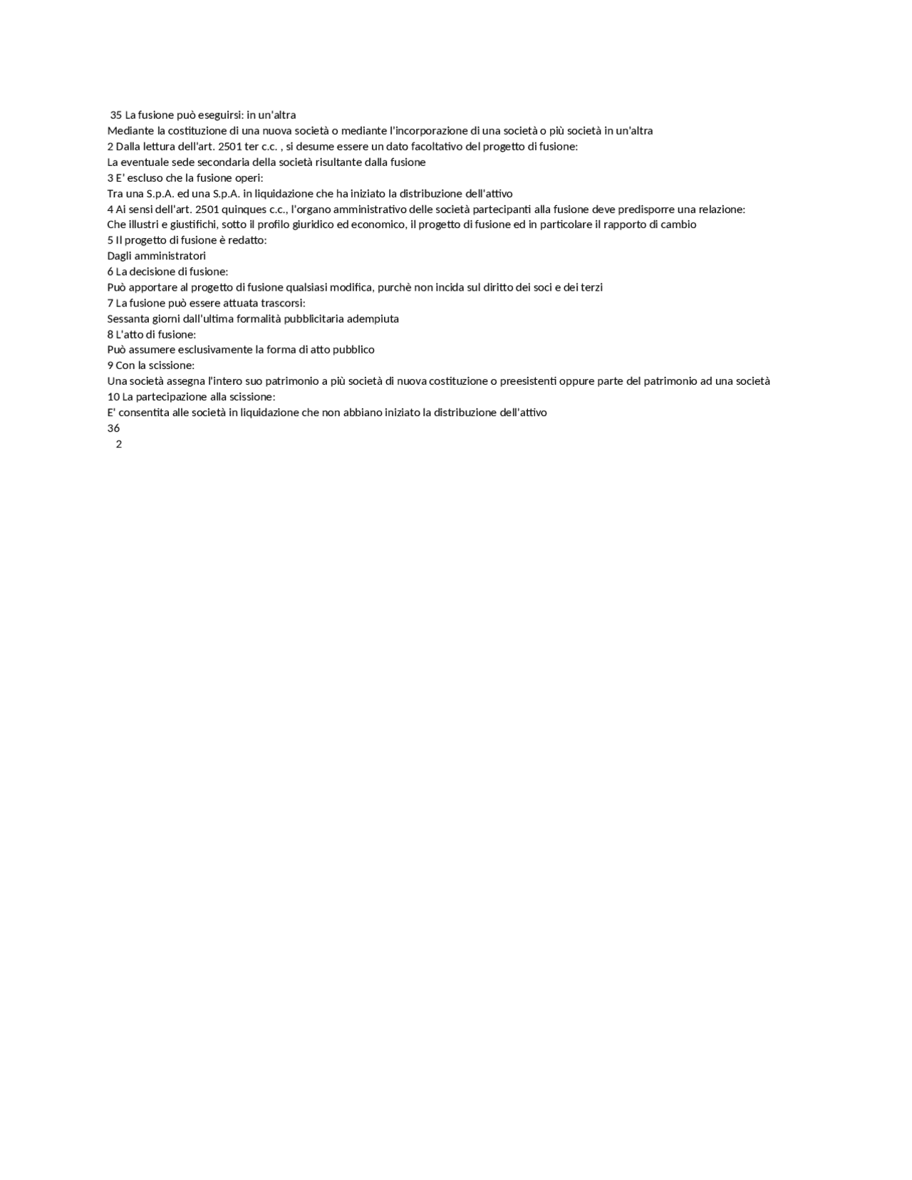 Diritto Commerciale Test Docsity