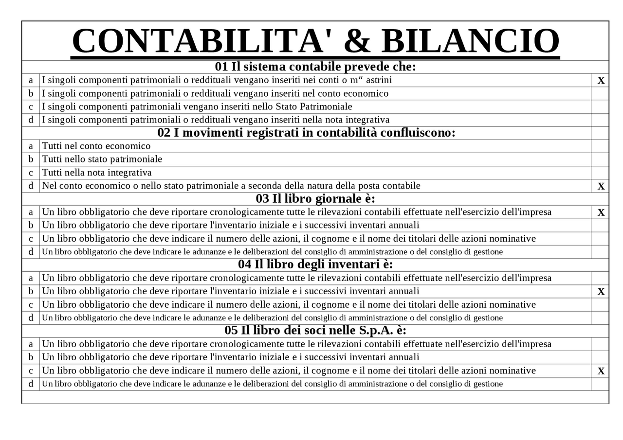 Contabilita e bilancio - Docsity
