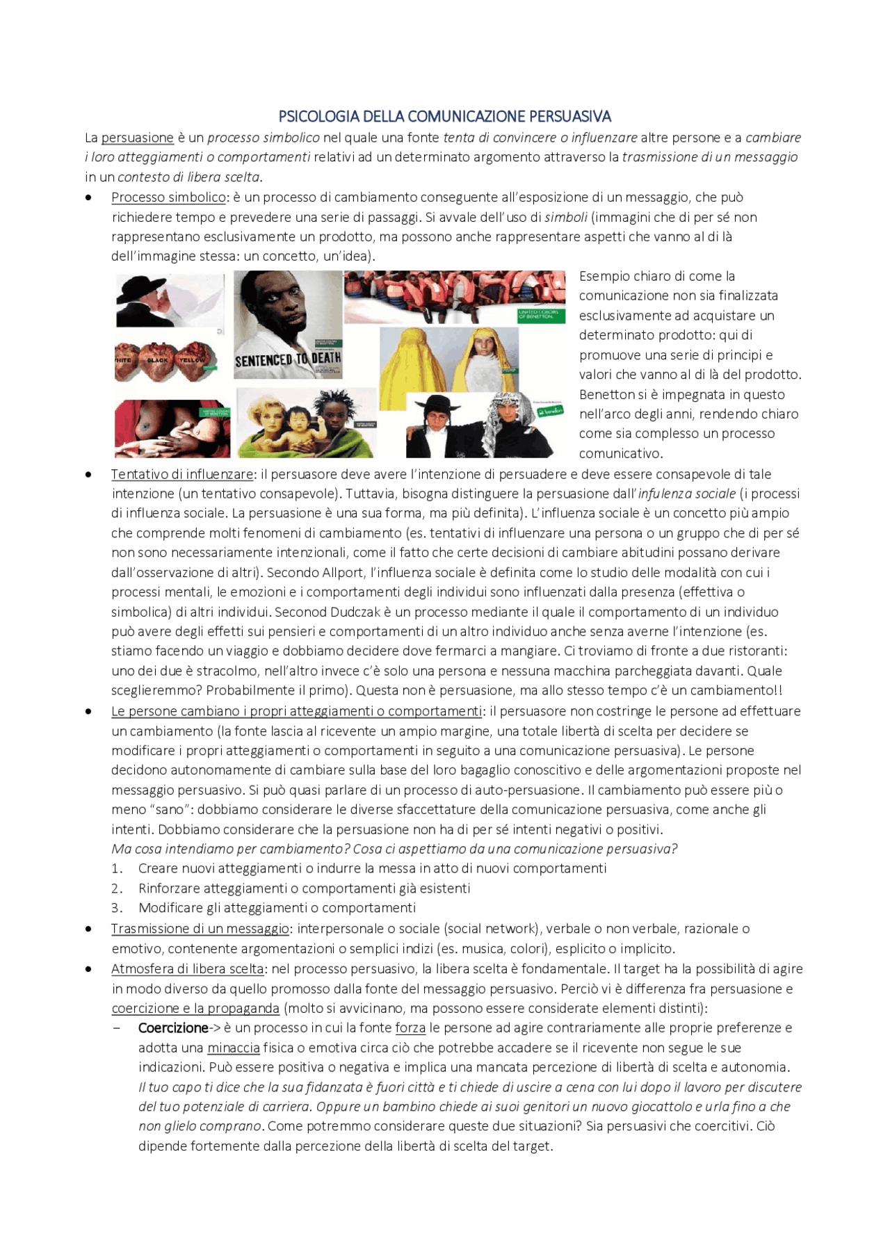 Appunti Di Psicologia Della Comunicazione Persuasiva Docsity