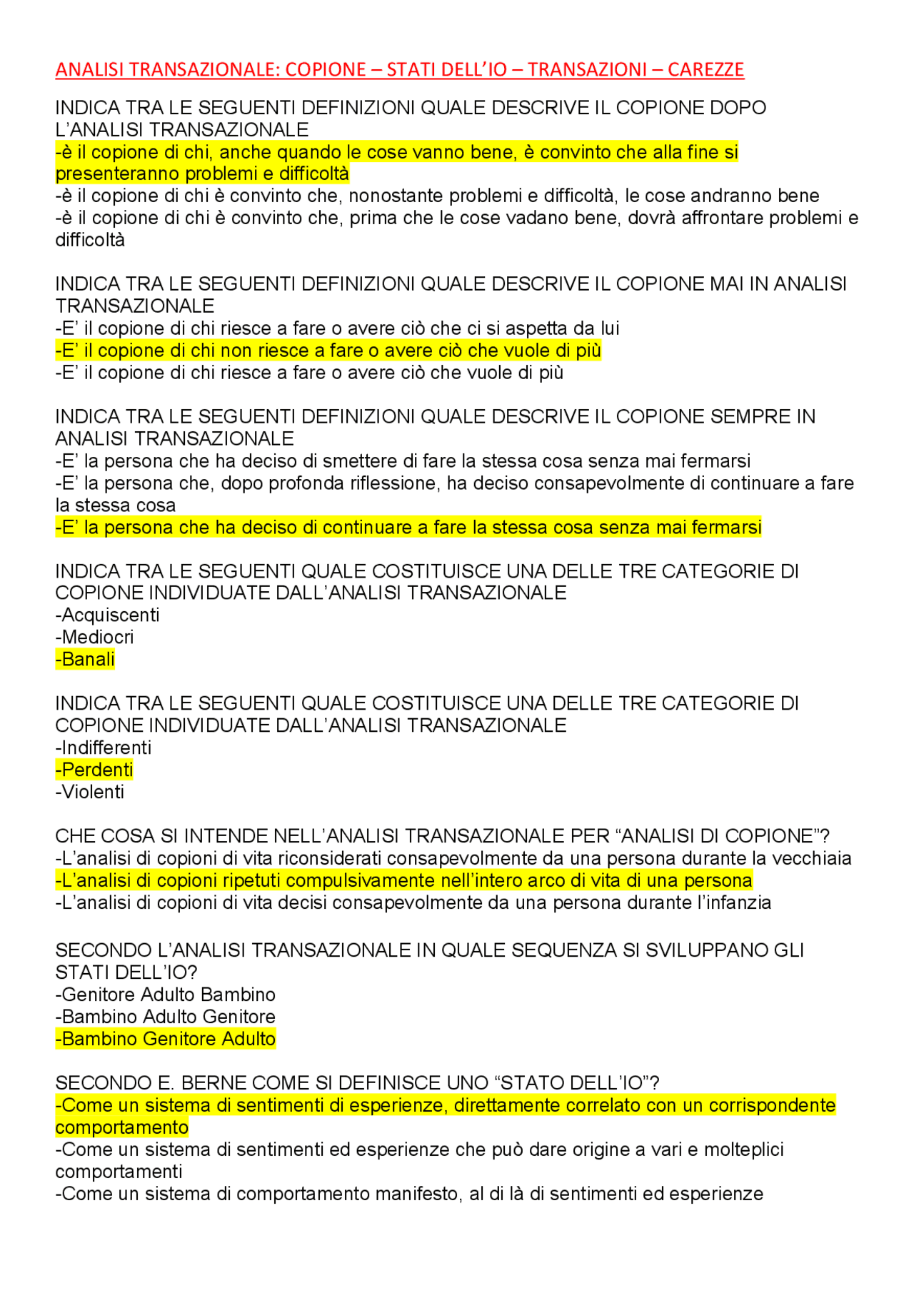 Comunicazione E Narrazione Interpersonale Domande E Risposte Esame