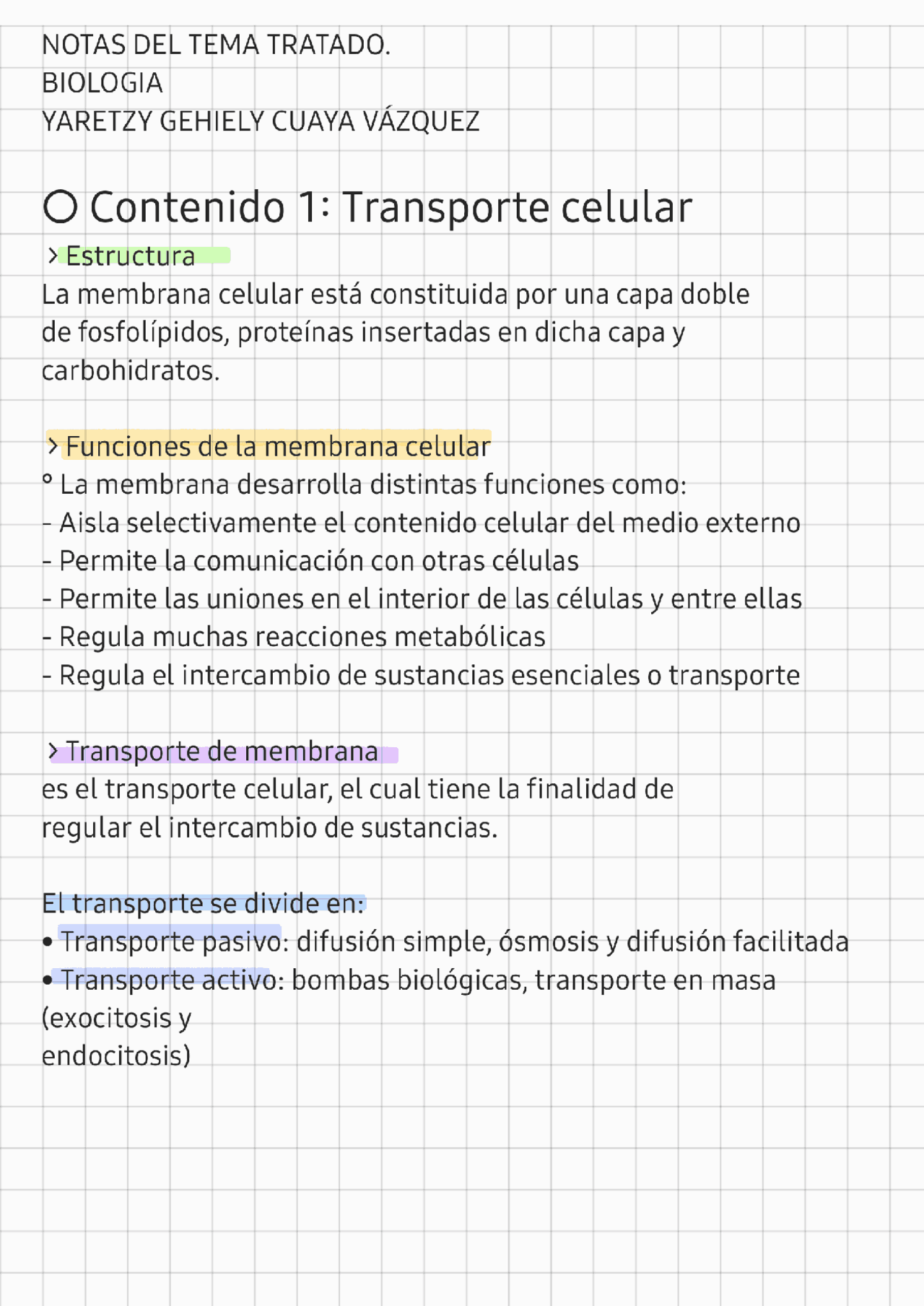 Notas Apuntes Sobre Las Células Docsity