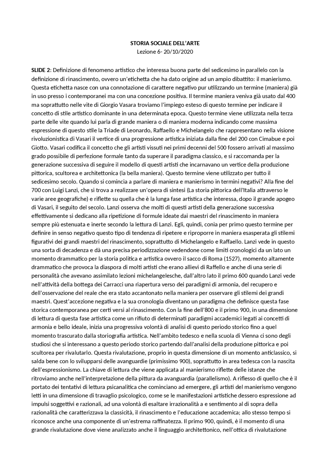 Appunti Completi Sesta Lezione Docsity