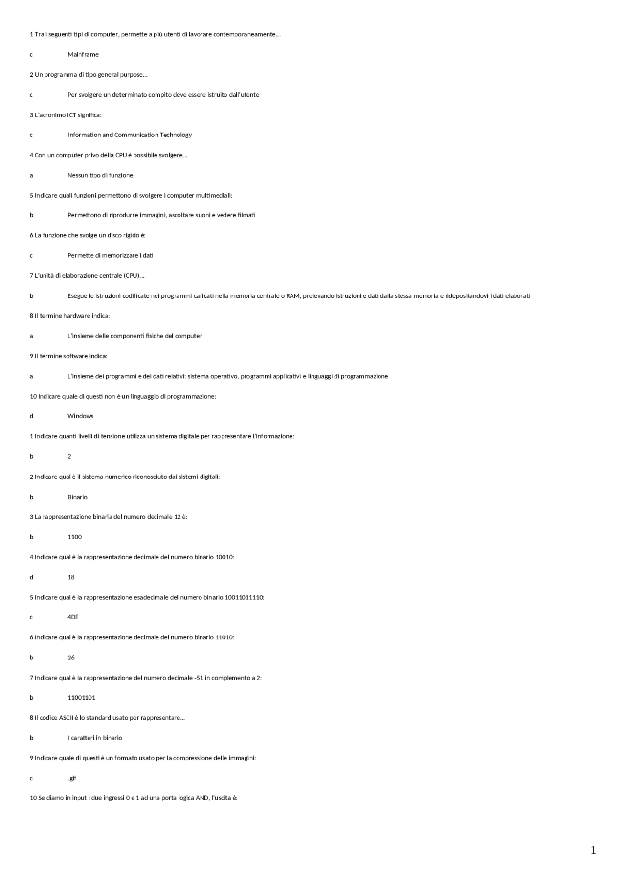 Informatica Di Base Programmazione Docsity