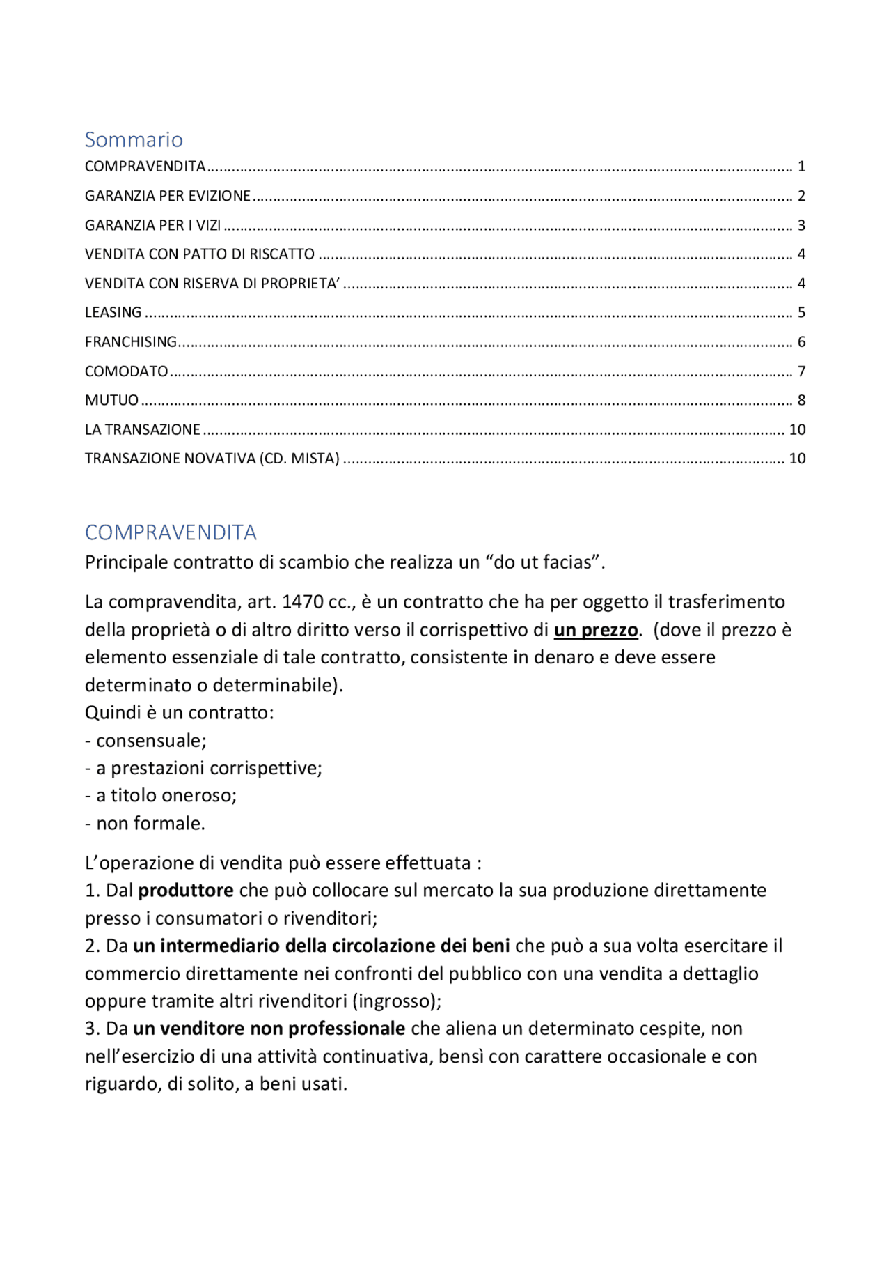 Riassunti Su Diritto In Generale Docsity