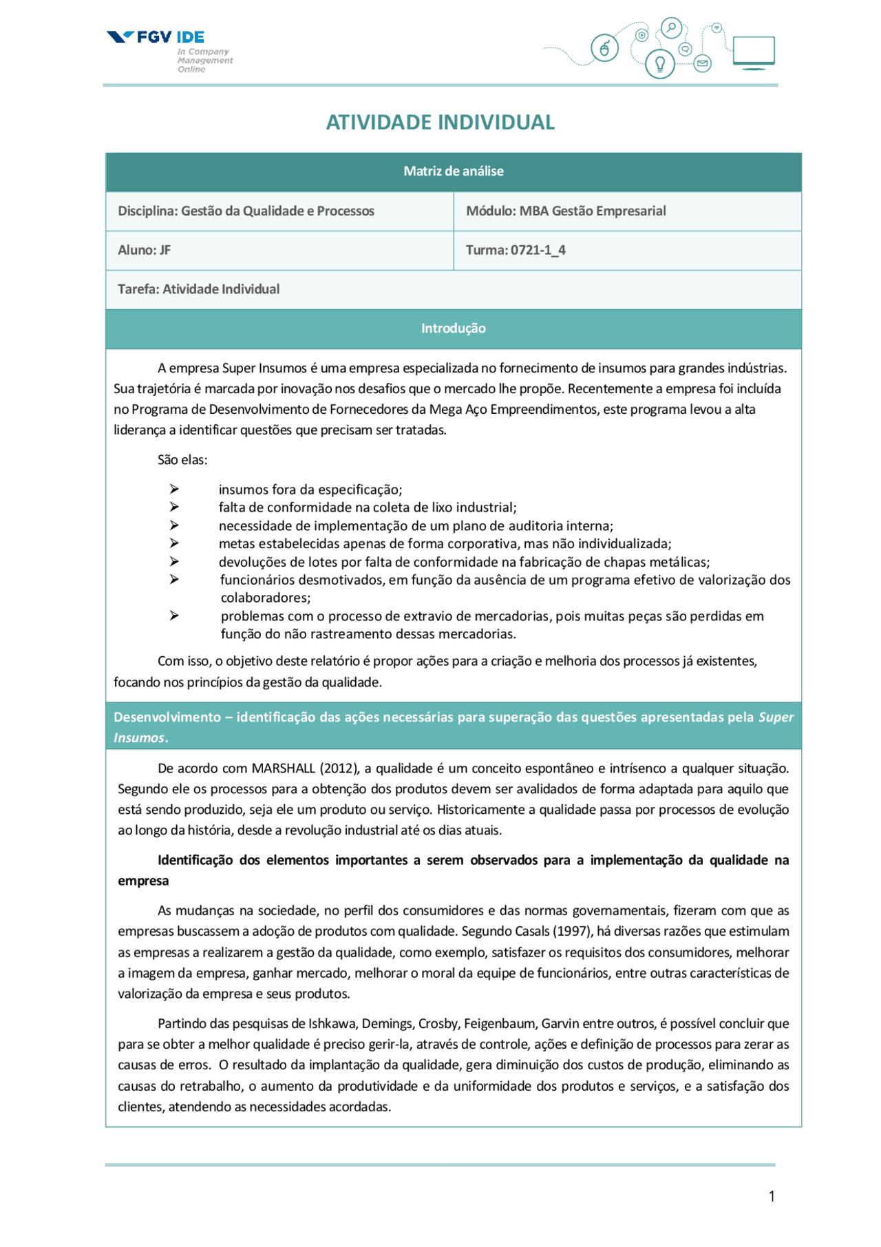 Gestão De Qualidade E Processos Provas Gestão Empresarial Docsity
