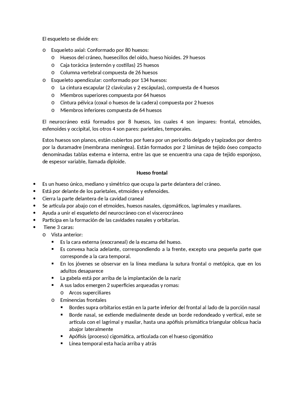 Apuntes Huesos Anatomía Docsity