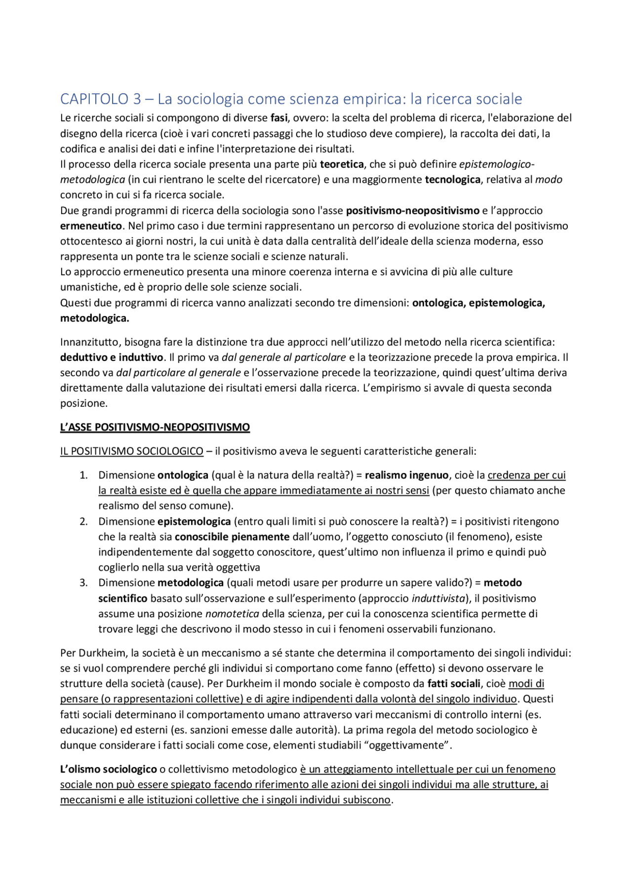 Capitolo 3 Sociologia Generale Docsity