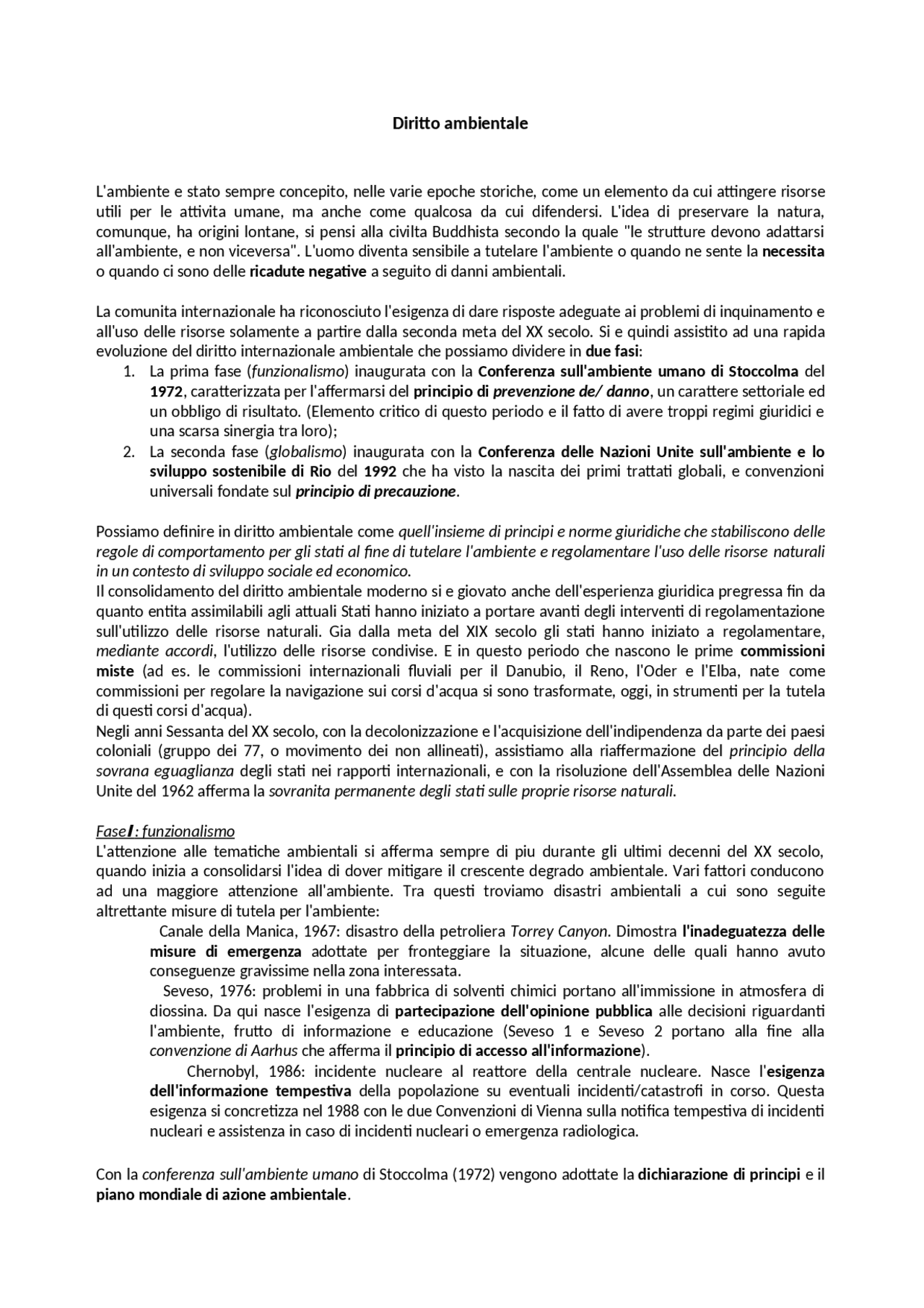 Riassunto Diritto Ambientale Prof Crescenzi Docsity