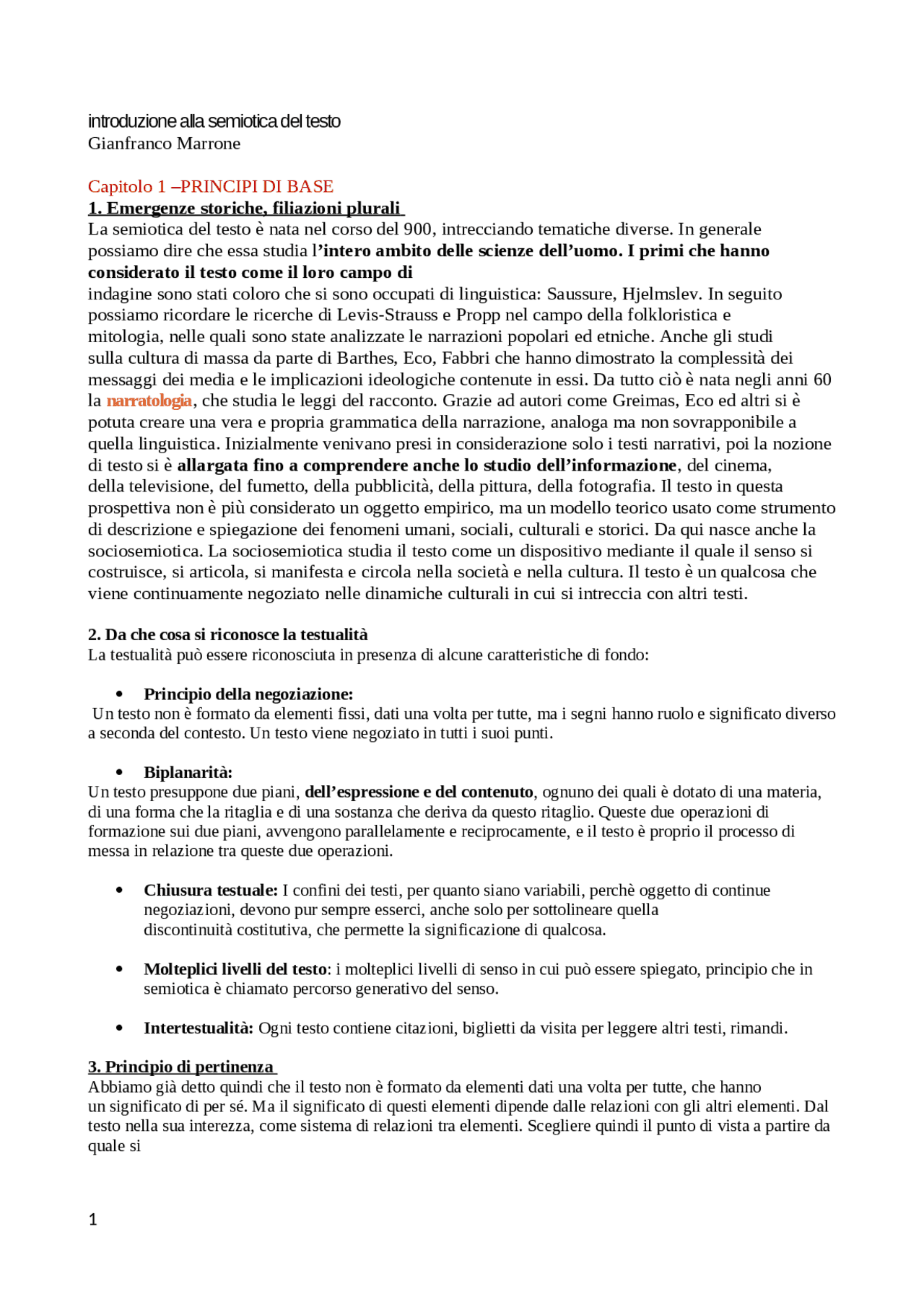 Semiotica Del Testo Docsity
