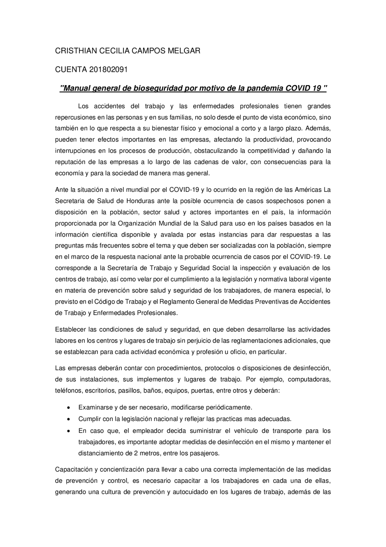 Ensayo De Bioseguridad Docsity
