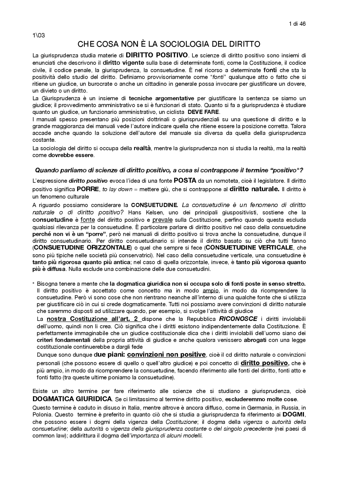 Appunti Di Sociologia Del Diritto Docsity