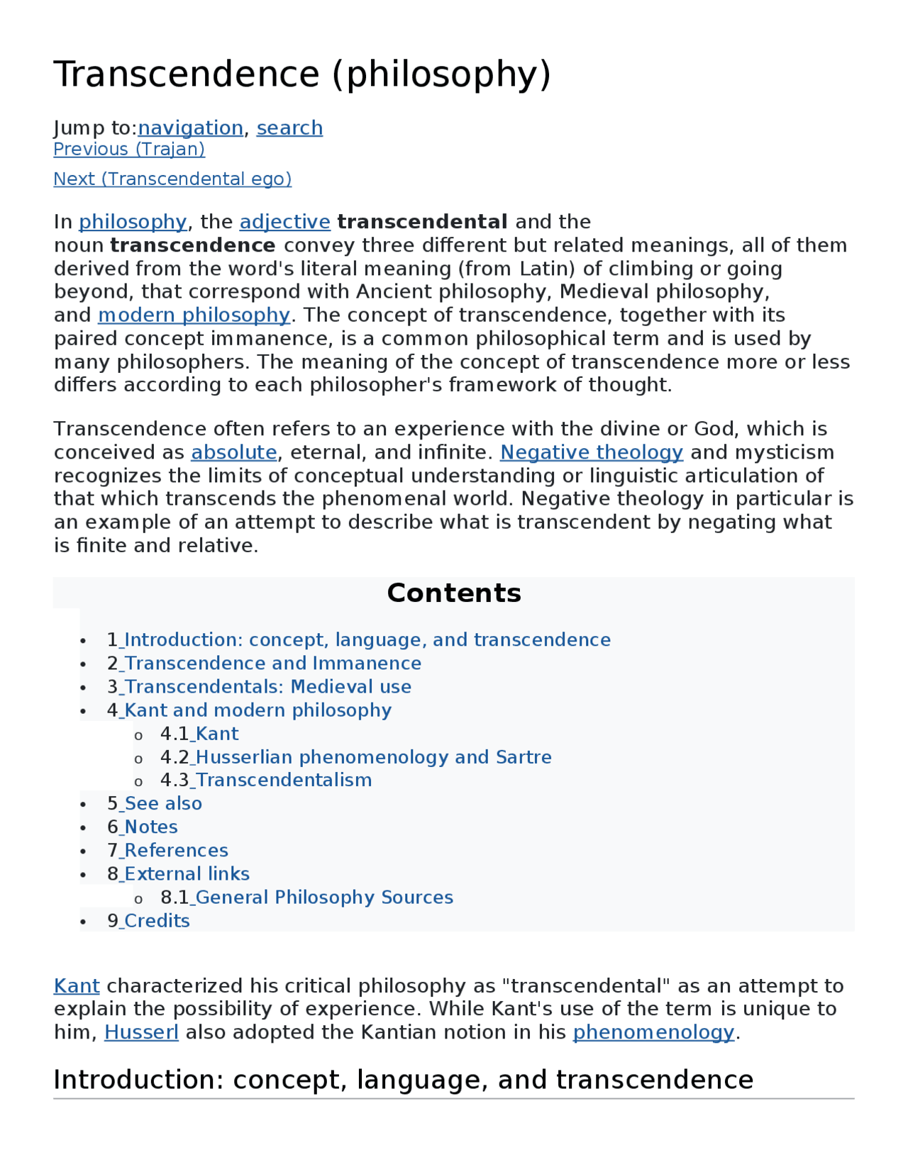 Transcendence Meaning and it Importance - Docsity