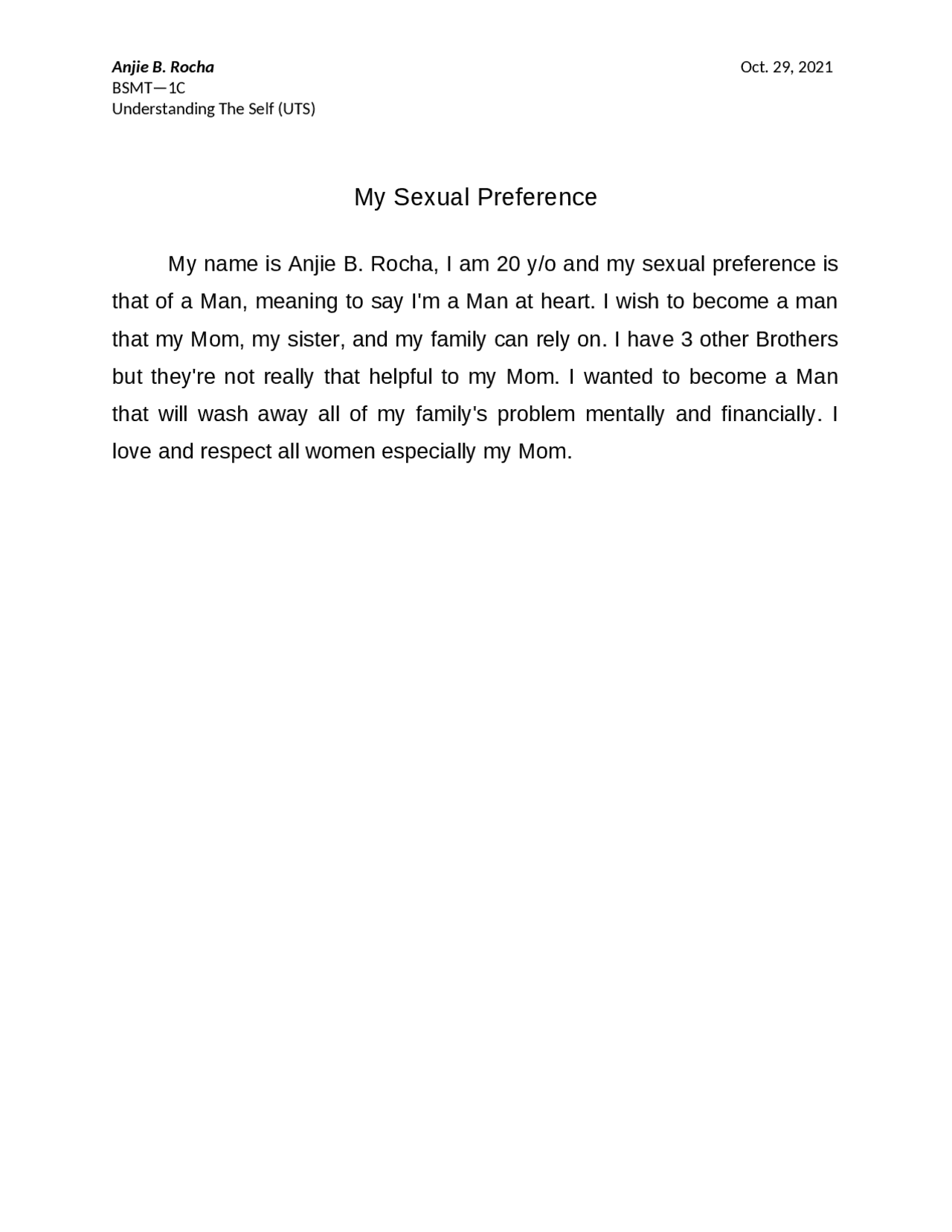 Understanding The Self Docsity