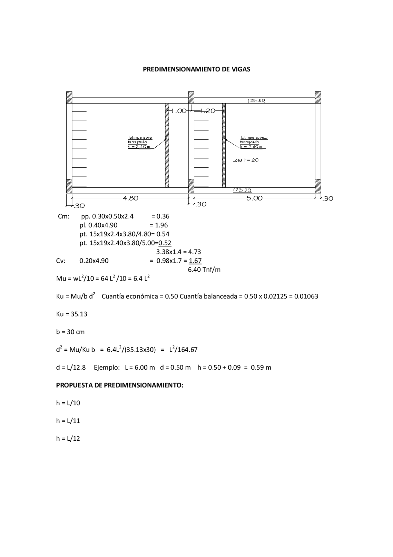 PREDIMENSIONAMIENTO DE VIGAS - Docsity