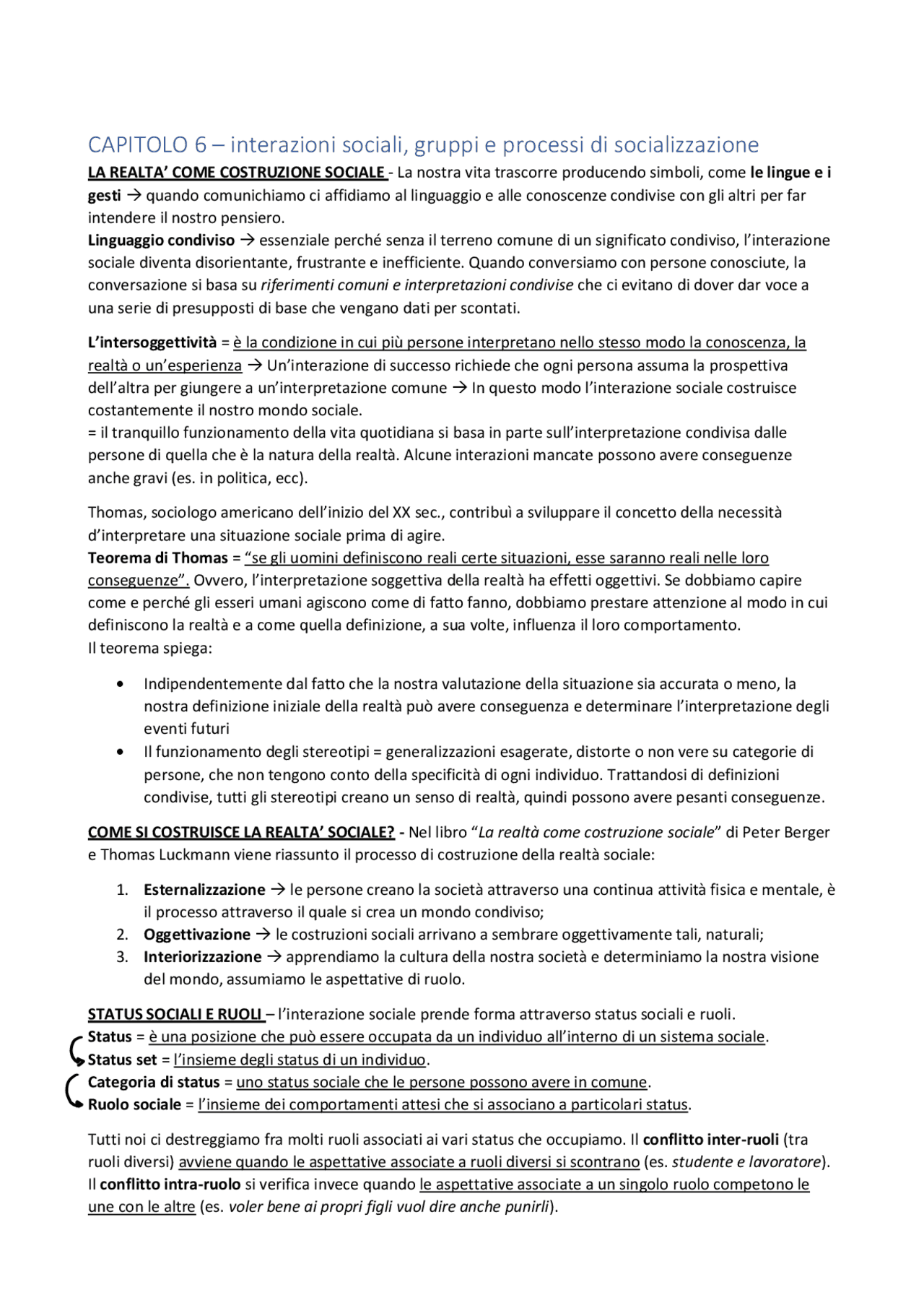 Capitolo 6 Sociologia Generale Docsity