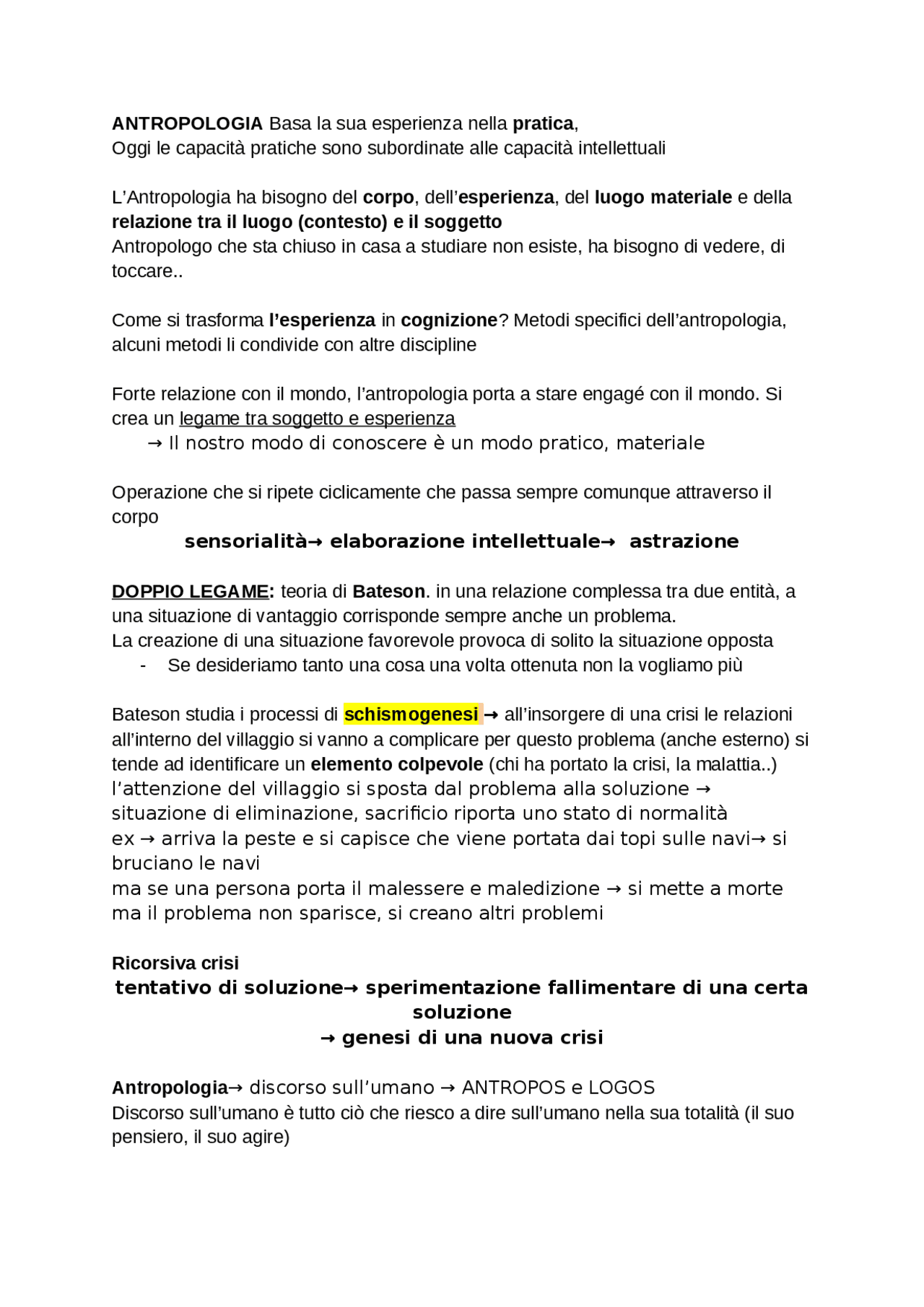 Antropologia Dei Processi Interculturali Appunti Docsity