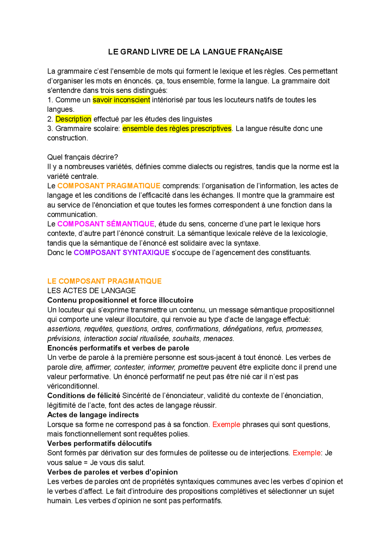 Appunti Di Lingua Francese 1 Docsity