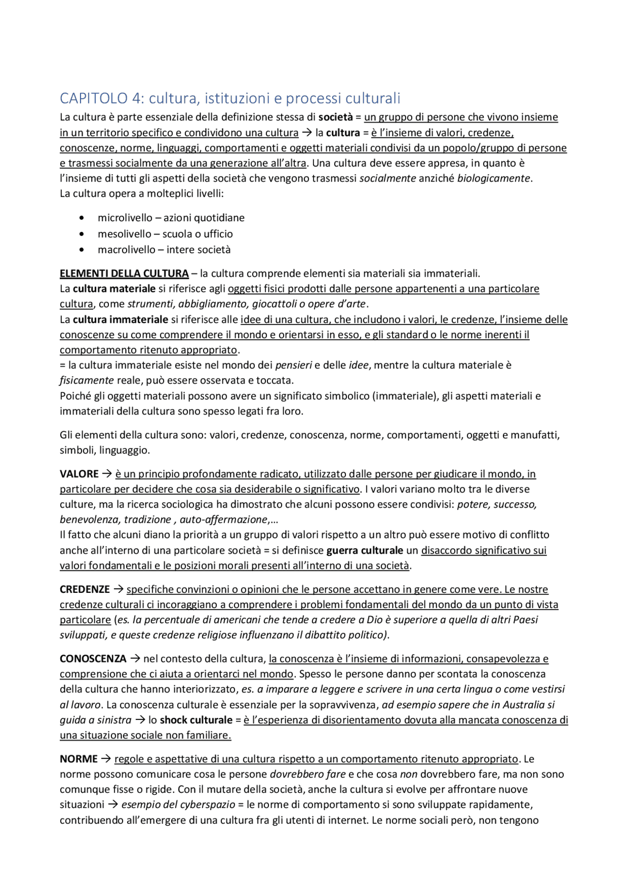 Capitolo 4 Sociologia Generale Docsity