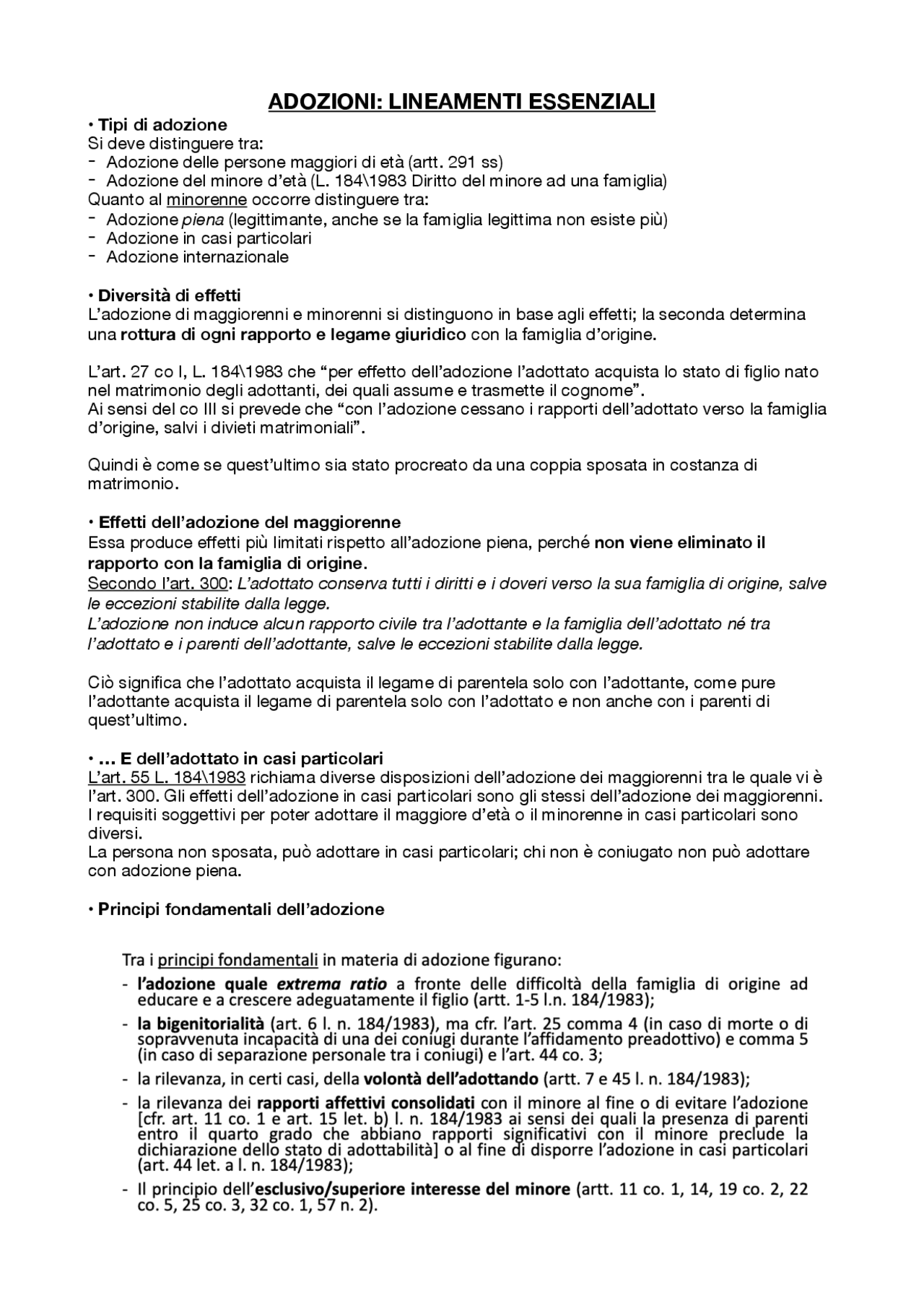Dispense Sulladozione Docsity