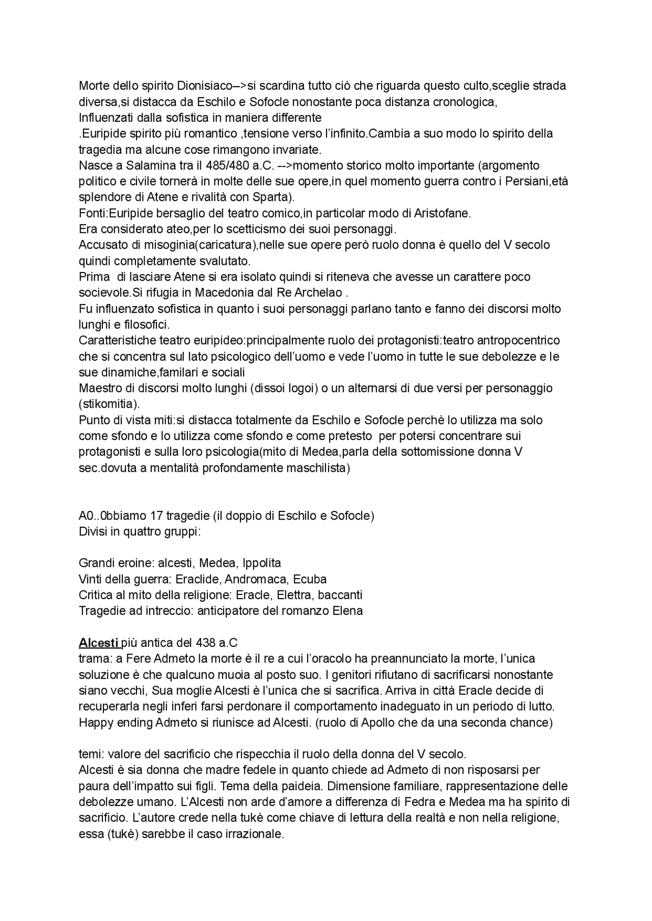 Euripide E Produzione Docsity