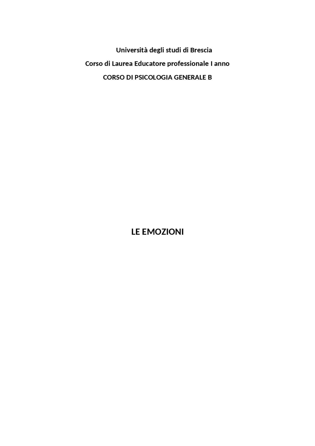 Le Emozioni Principali Teorie Docsity