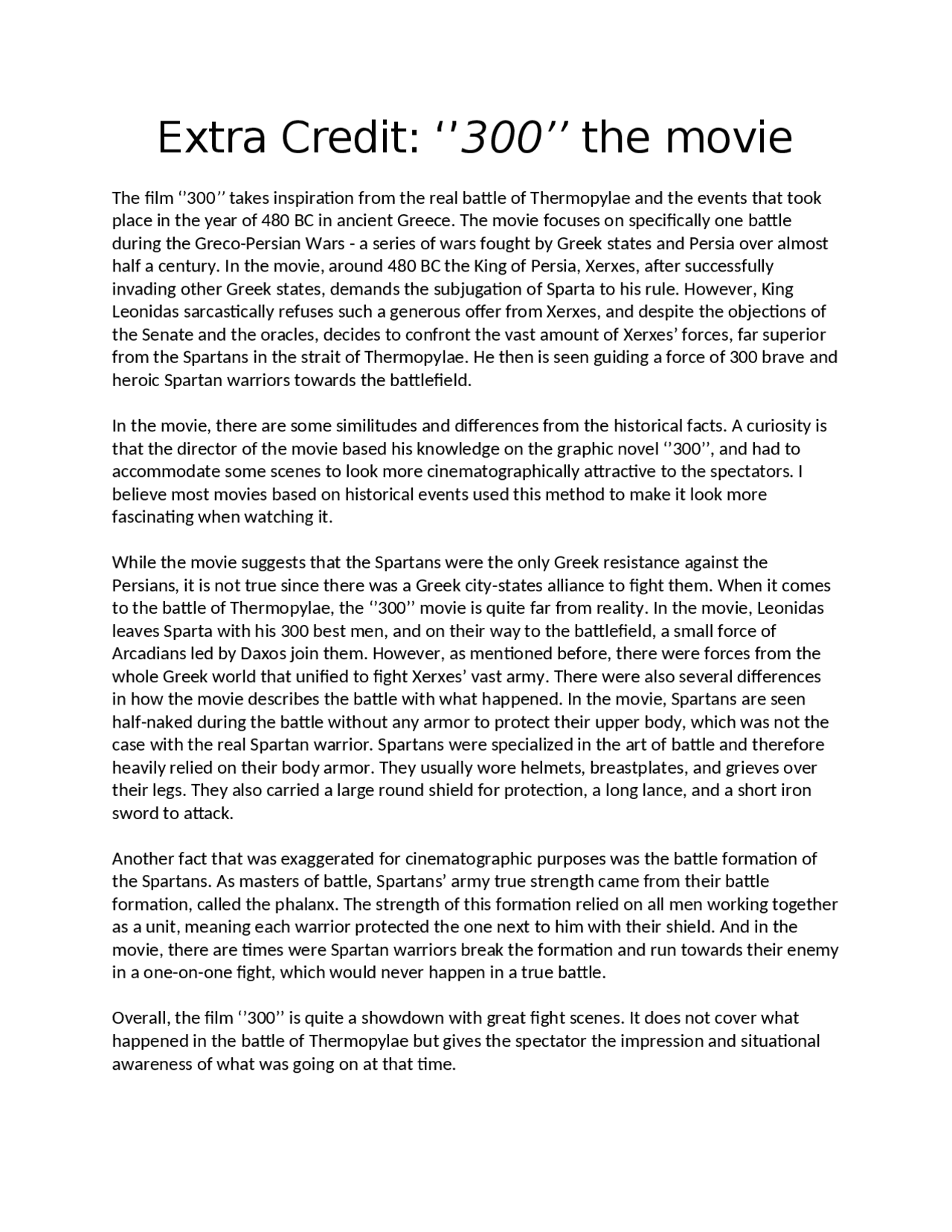 The 300 Movie Summary Docsity The 300 Movie Summary Docsity