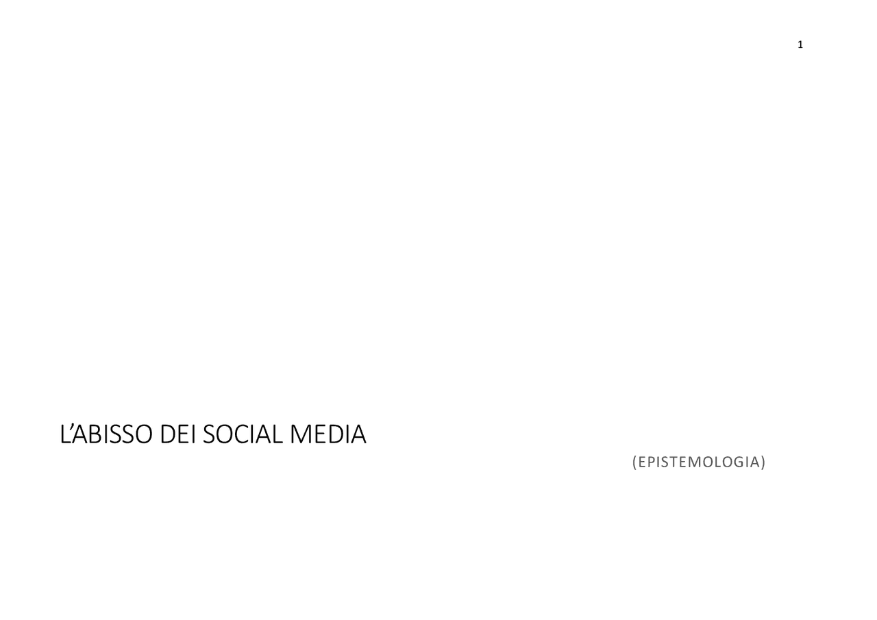 Abisso Dei Social Media Numerico Docsity