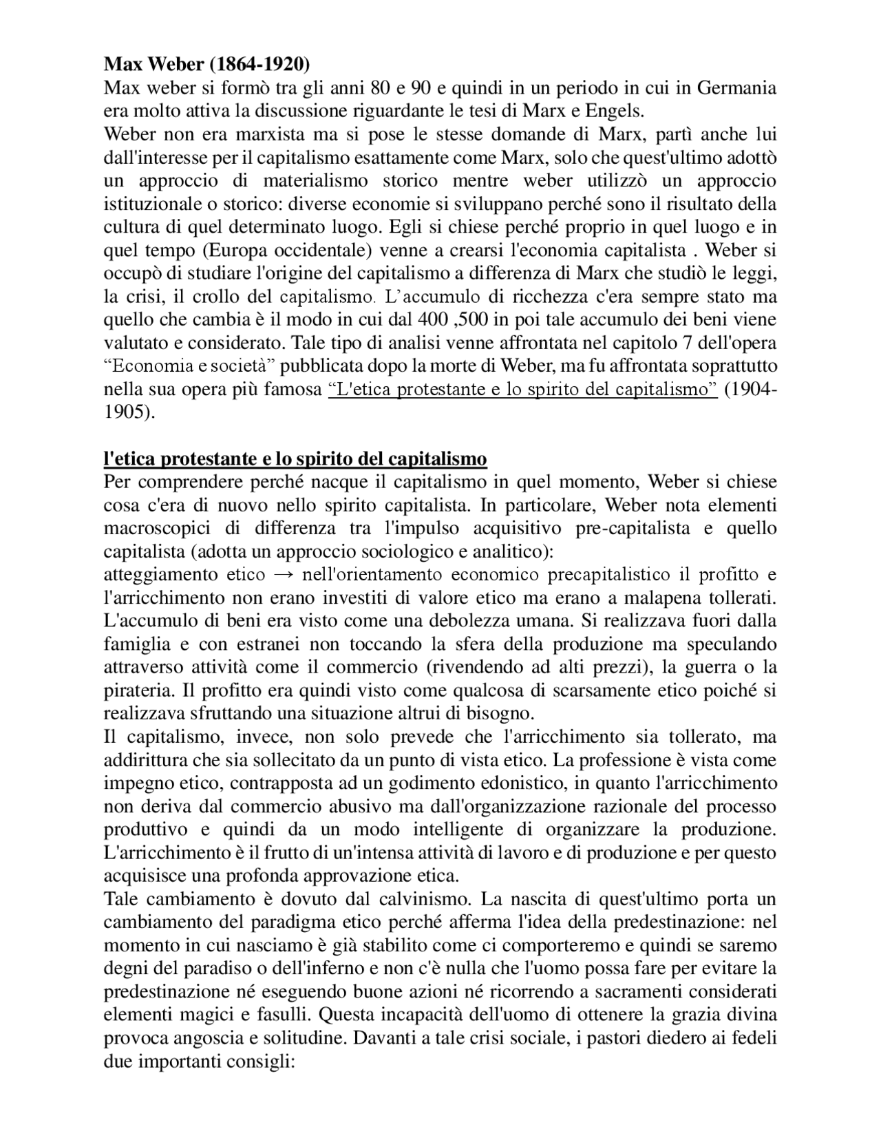 Max Weber Introduzione Docsity