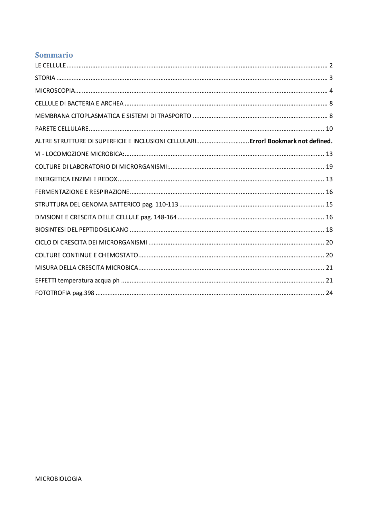Riassunto Microbiologia E Biodeterioramento Docsity