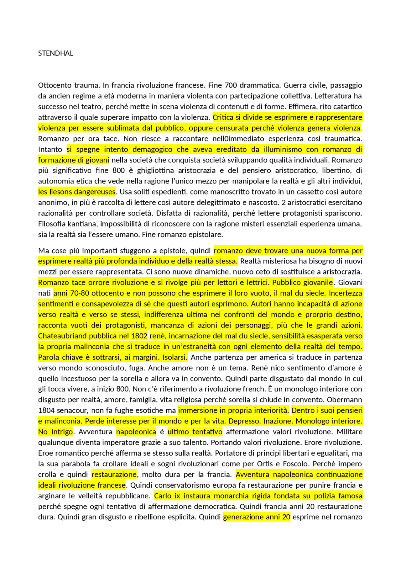 Letteratura Francese Modulo B Docsity