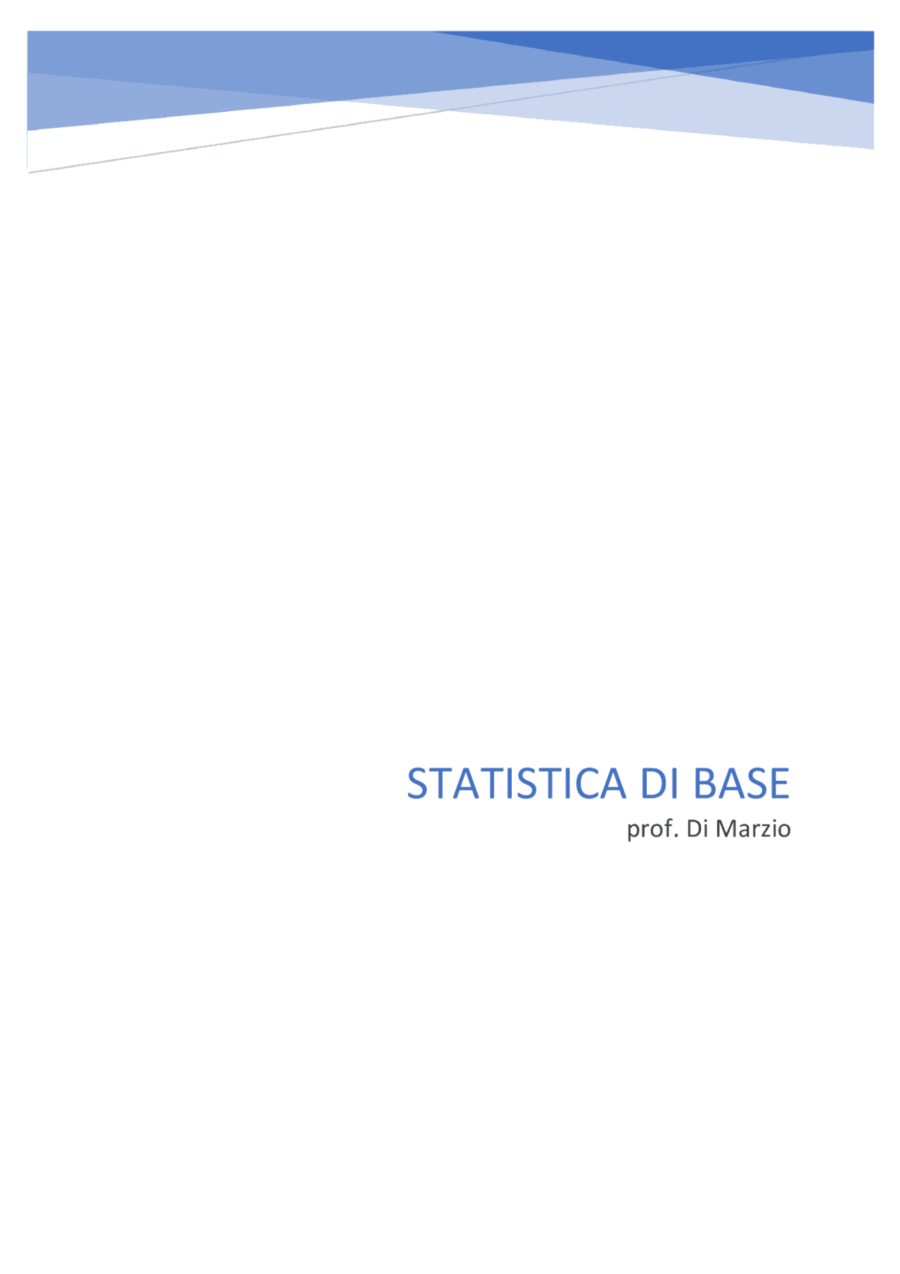 Statistica di base Marco di Marzio - Docsity