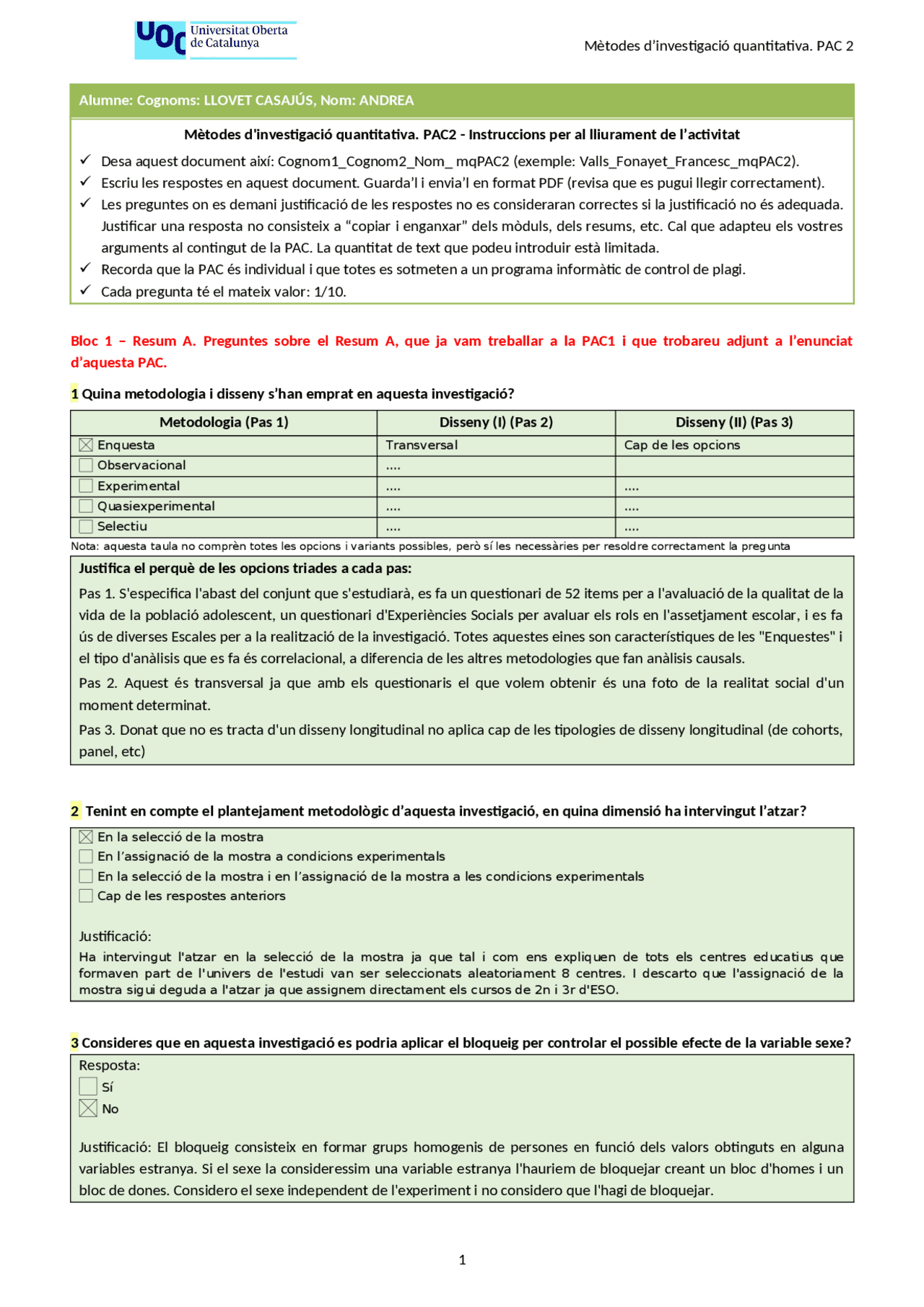 Pac 2 Metodos De Investigación Quantitativa Docsity