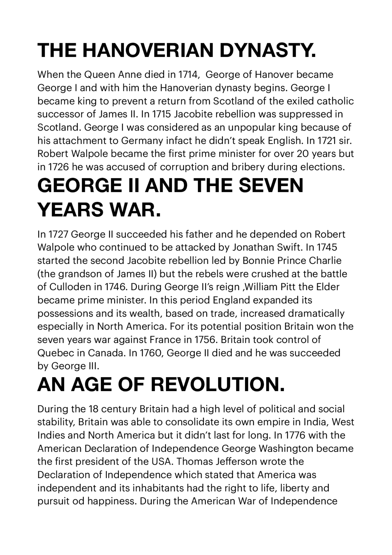 The Hanoverian Dynasty and the Age of Revolutions: A Historical ...