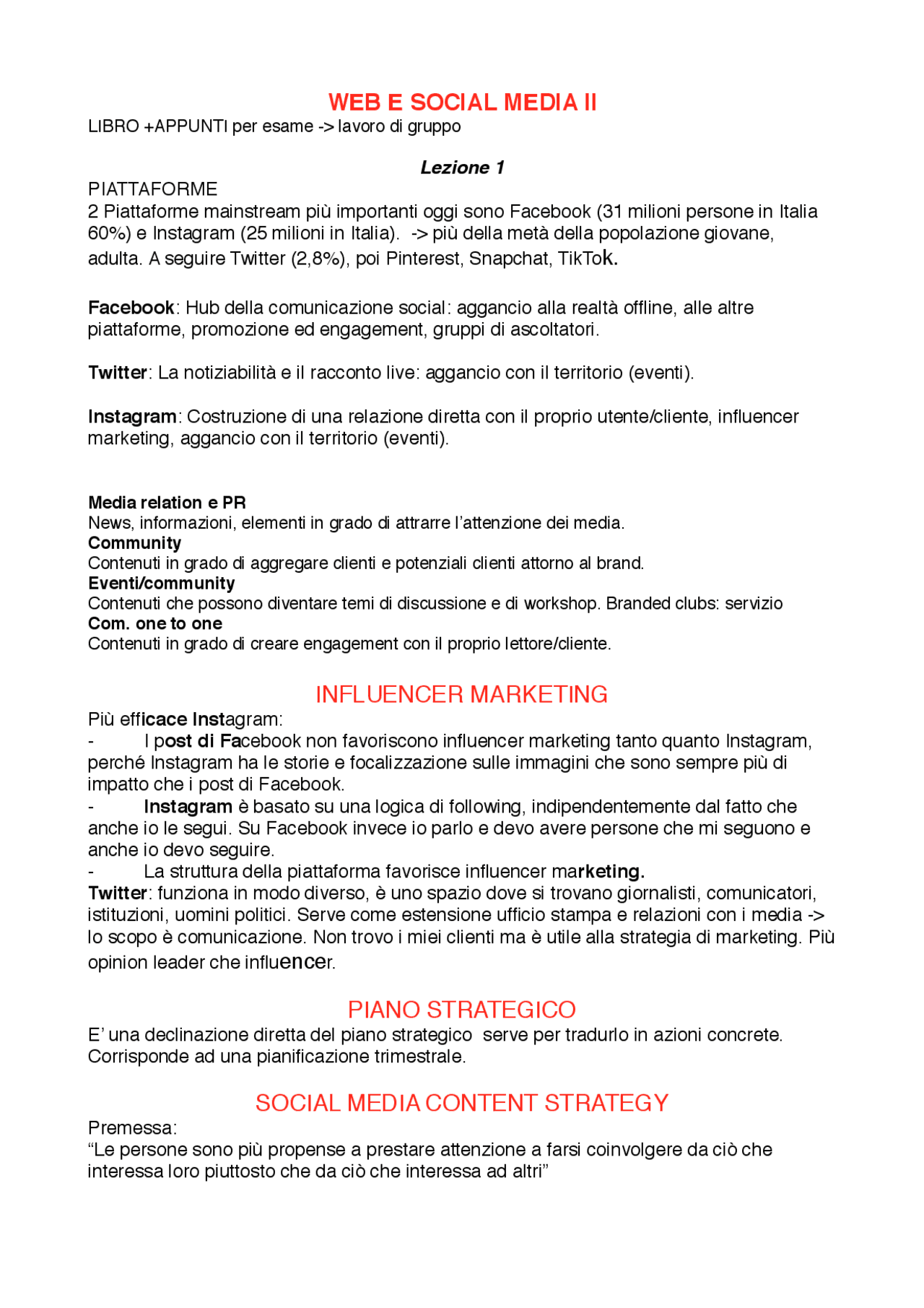 Appunti Di Web E Social Media Ii Modulo Docsity