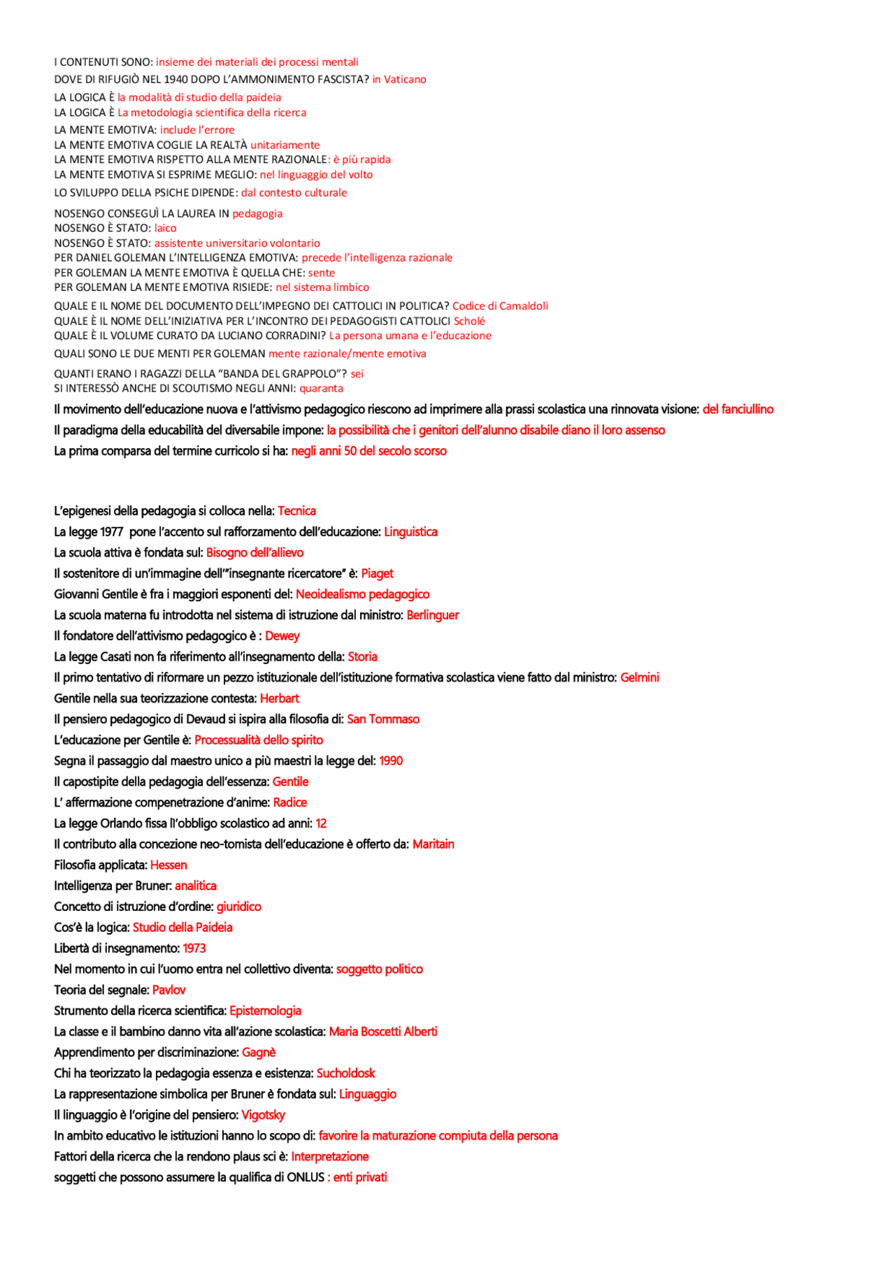 Domande Esame Di Storia Delle Istituzioni Educative Unipegaso Docsity