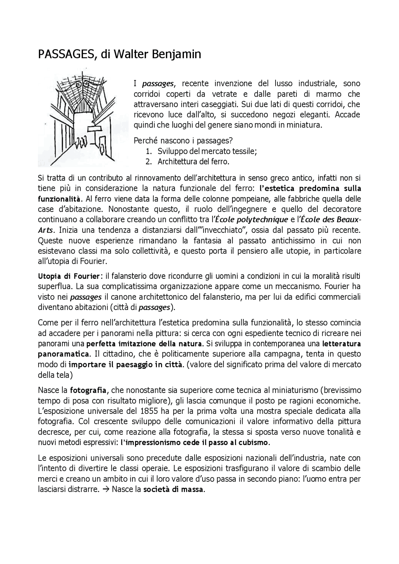 Riassunto Libro Passages Di W Benjamin Docsity