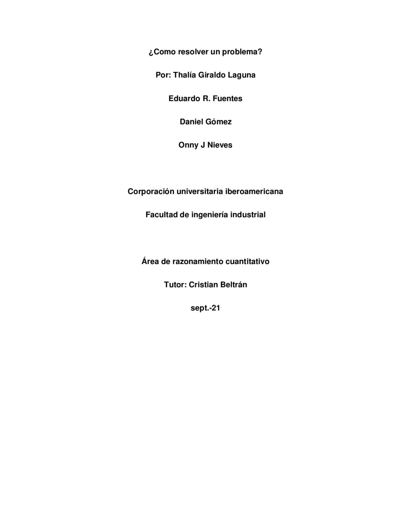 Como resolver un problema - Docsity